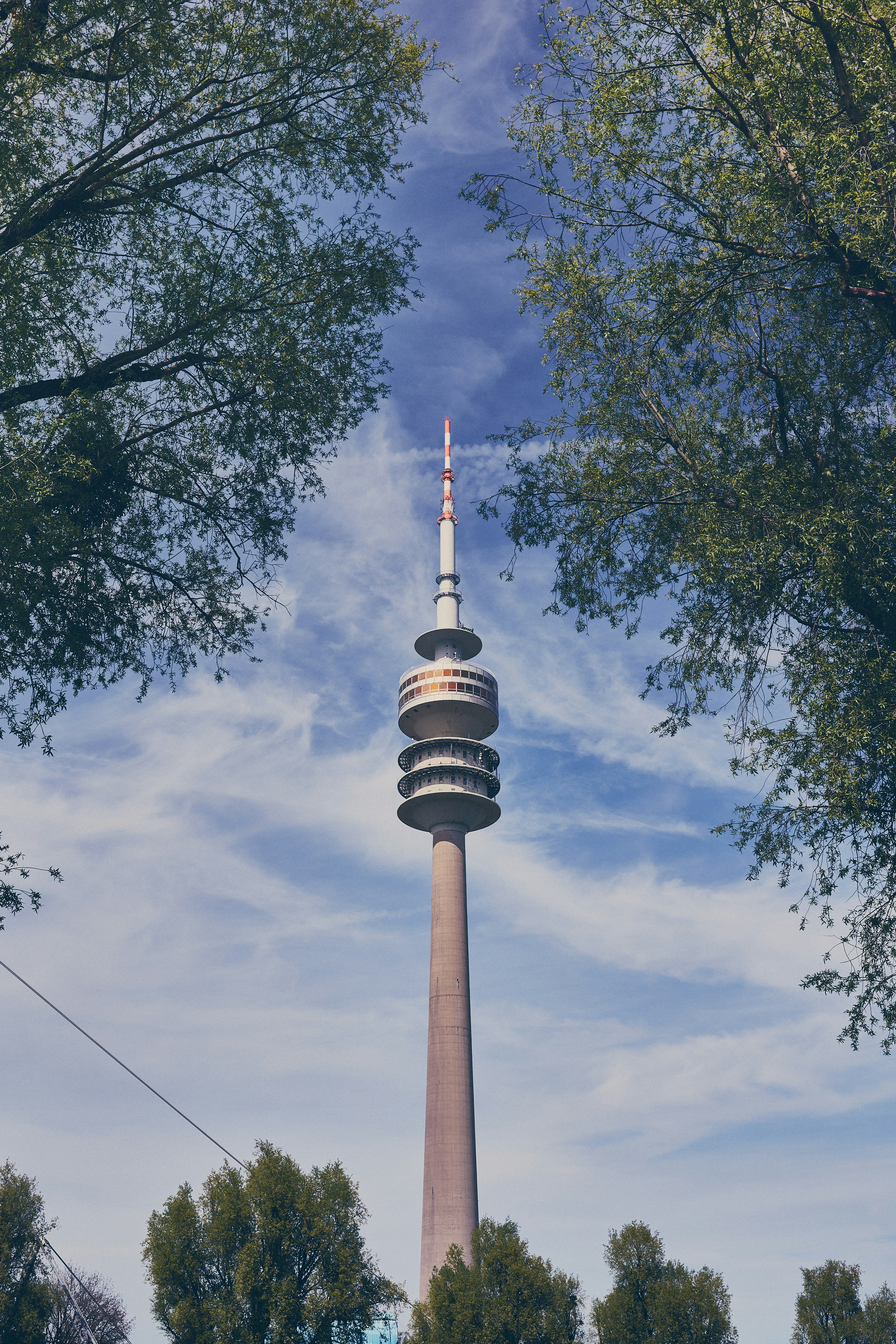 Towering Skyline: The Berlin Fernsehturm Reaches for the Clear Spring Sky