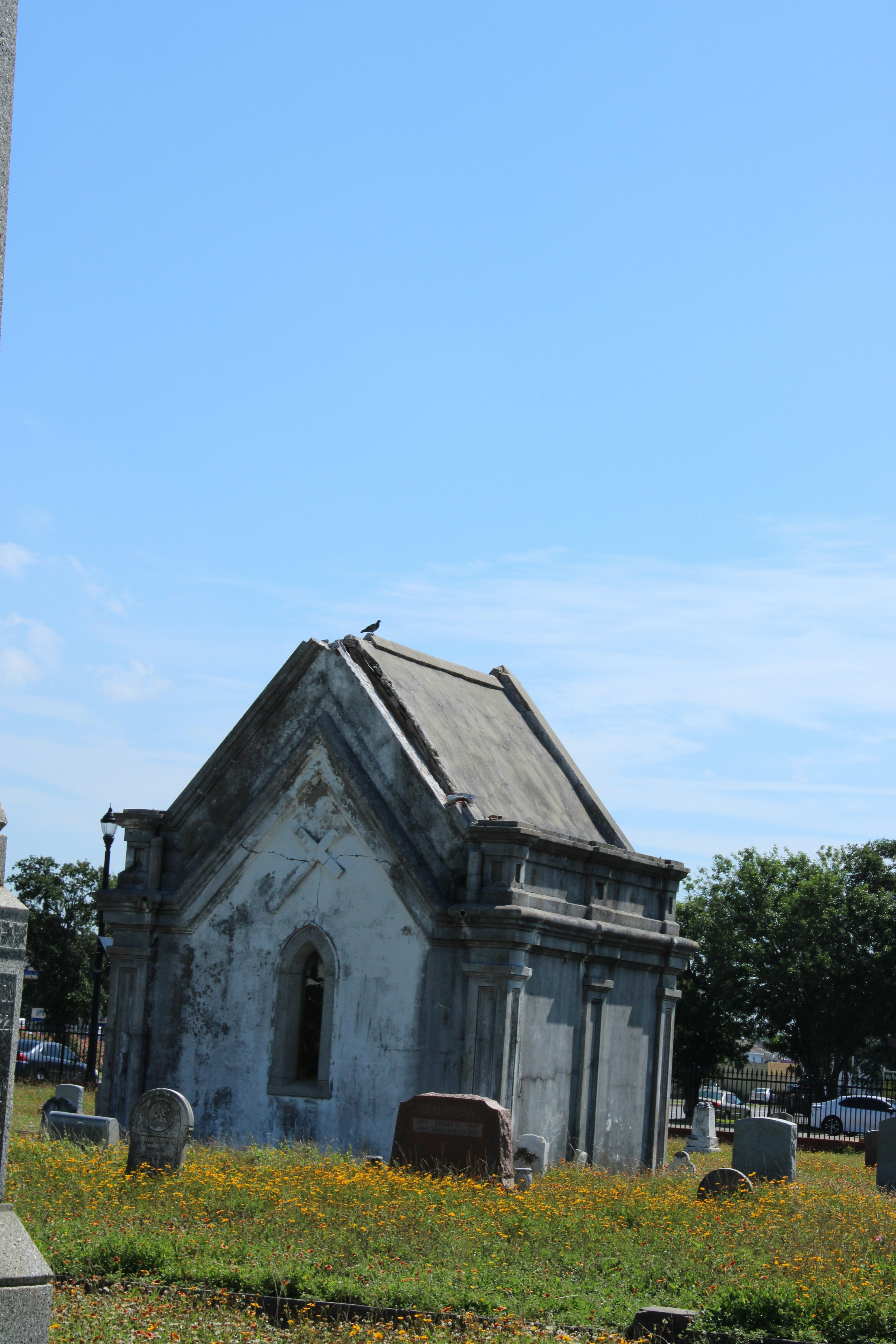 Old Mausoleum Under a Clear Noon Sky