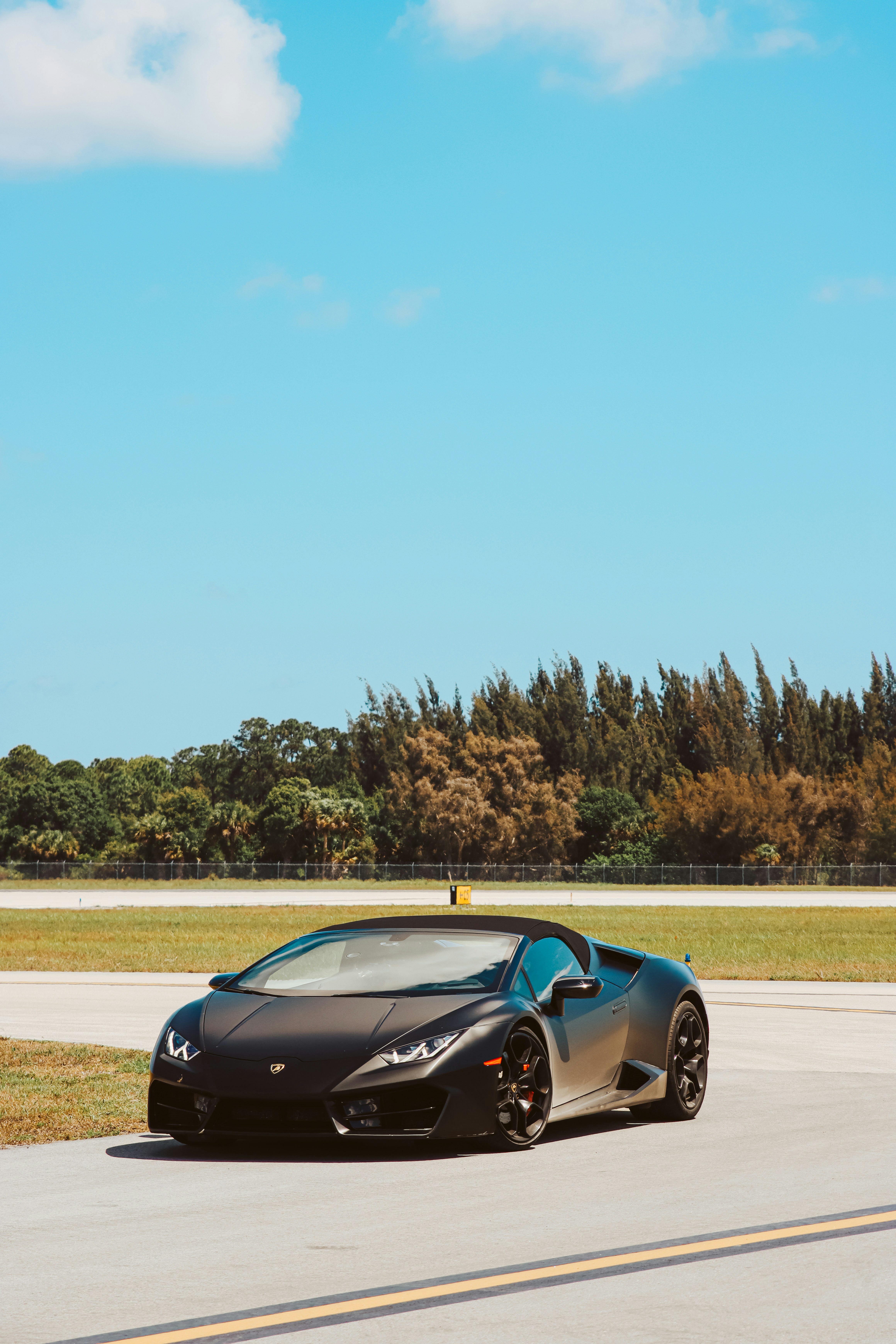 Midnight Matte: A Lamborghini Huracán on an Endless Runway