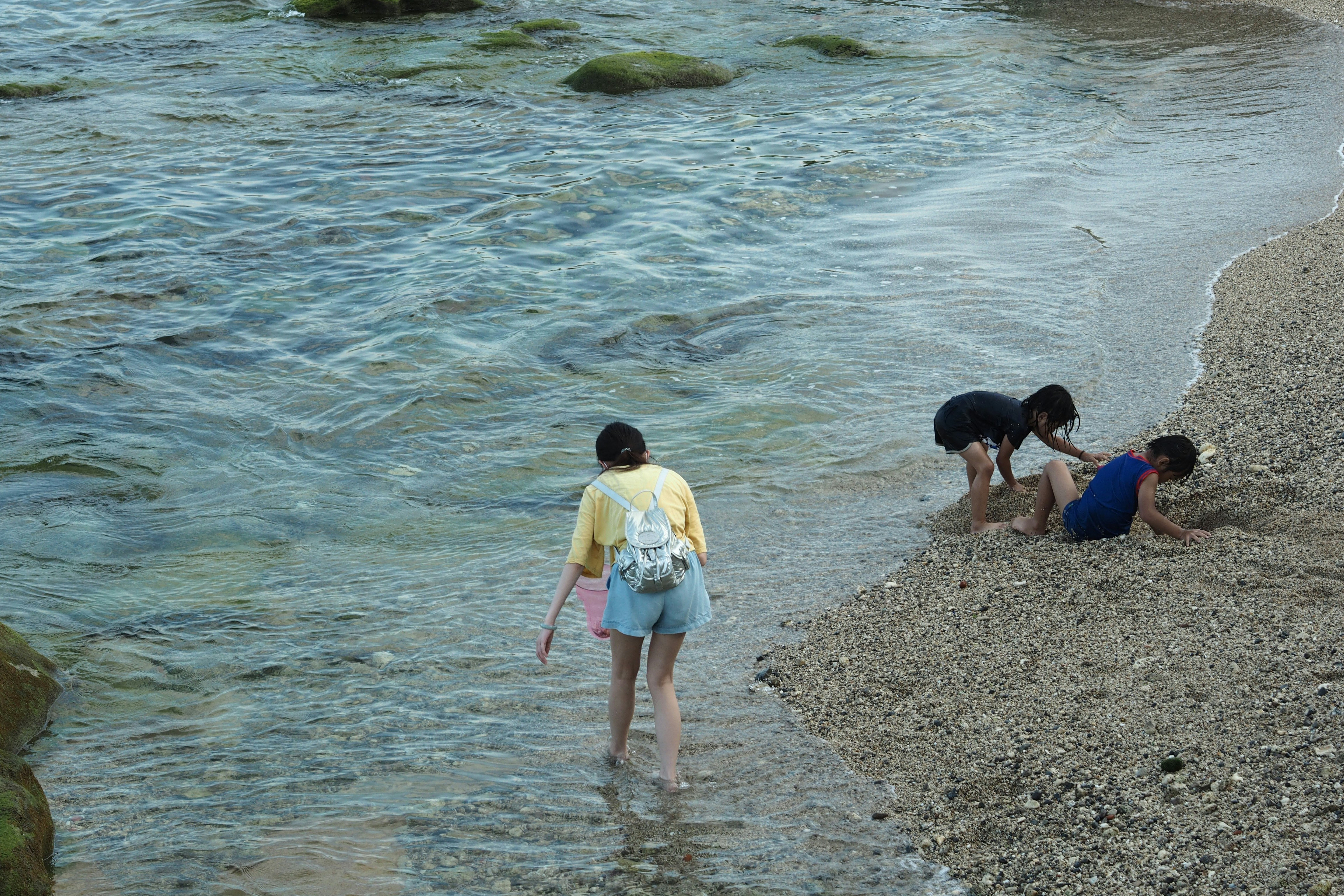 Beach Walkers in Tidal Edge