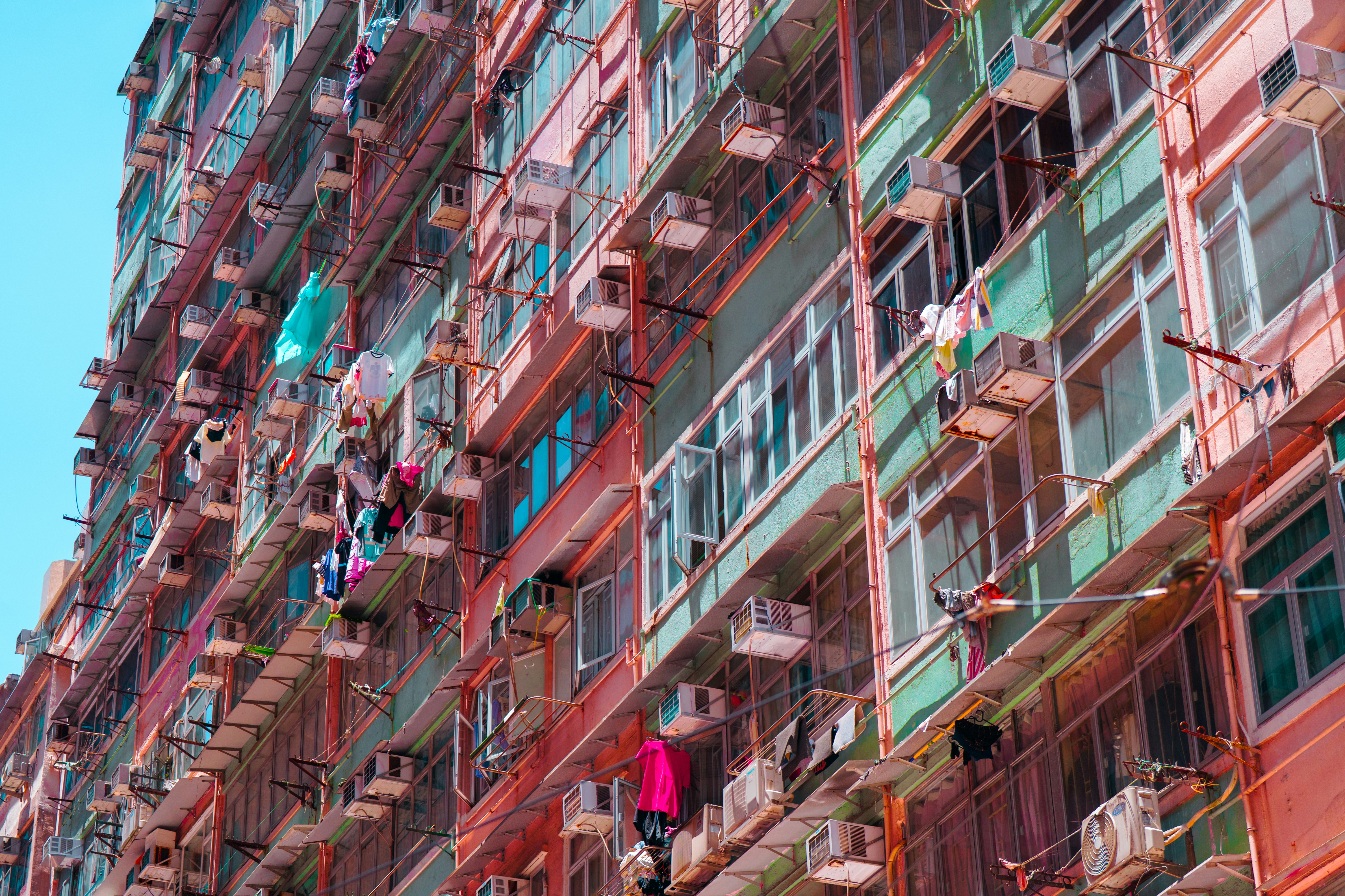 Colorful High-rise Carousel: Balconies in a City Mosaic