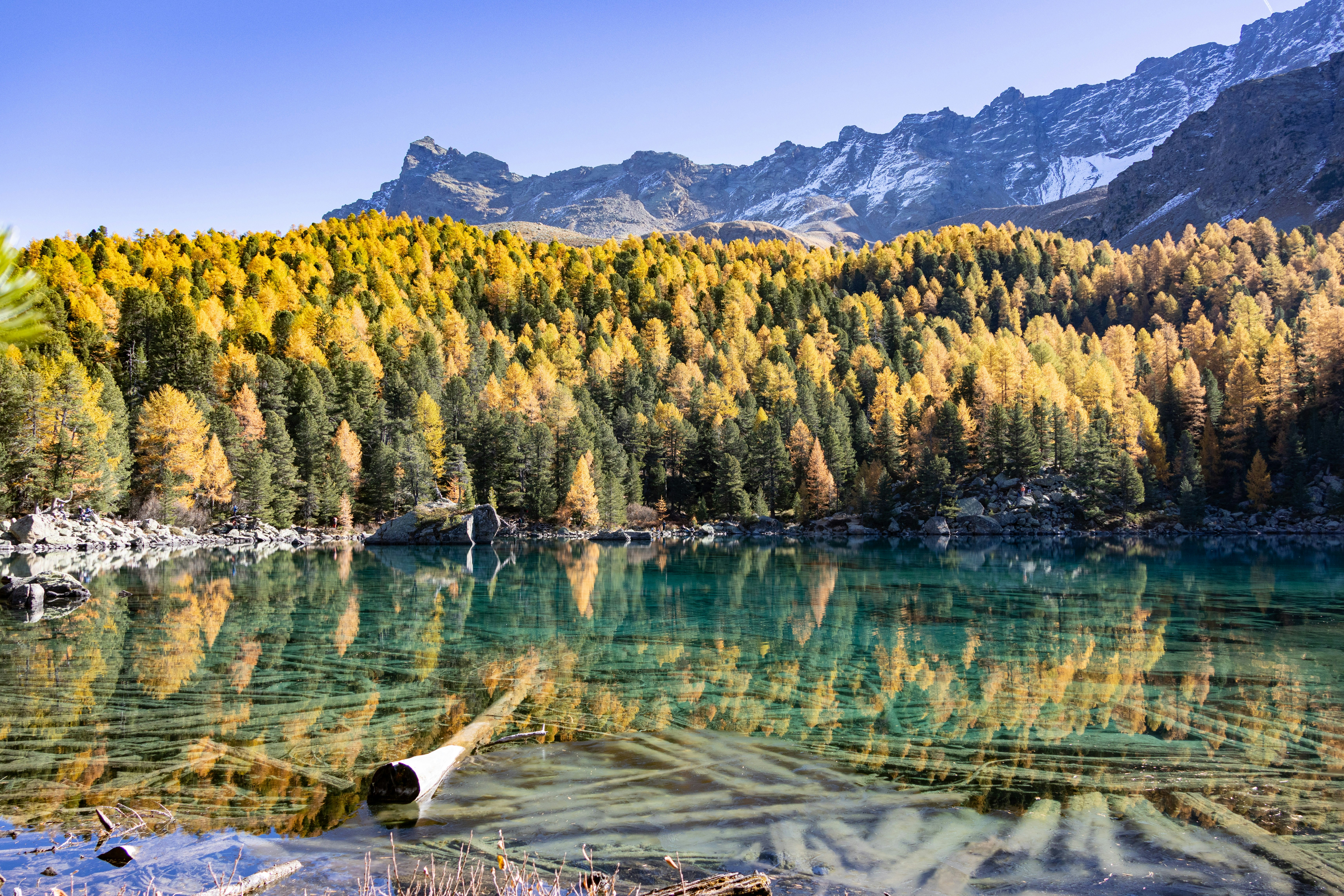 Autumn Ridge Reflections Over a Glacial Lake