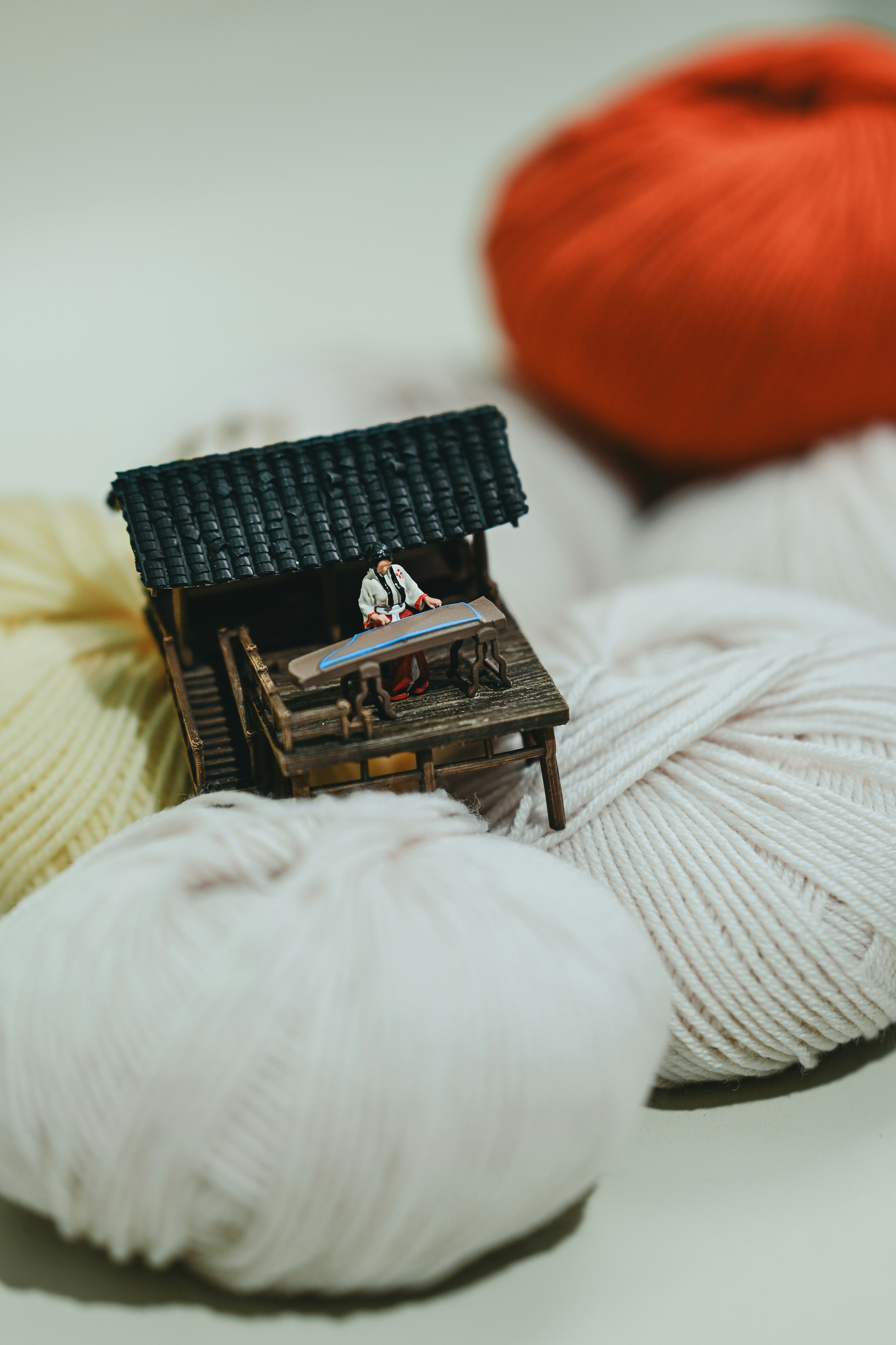 Miniature Surf Studio Amid Soft Skeins