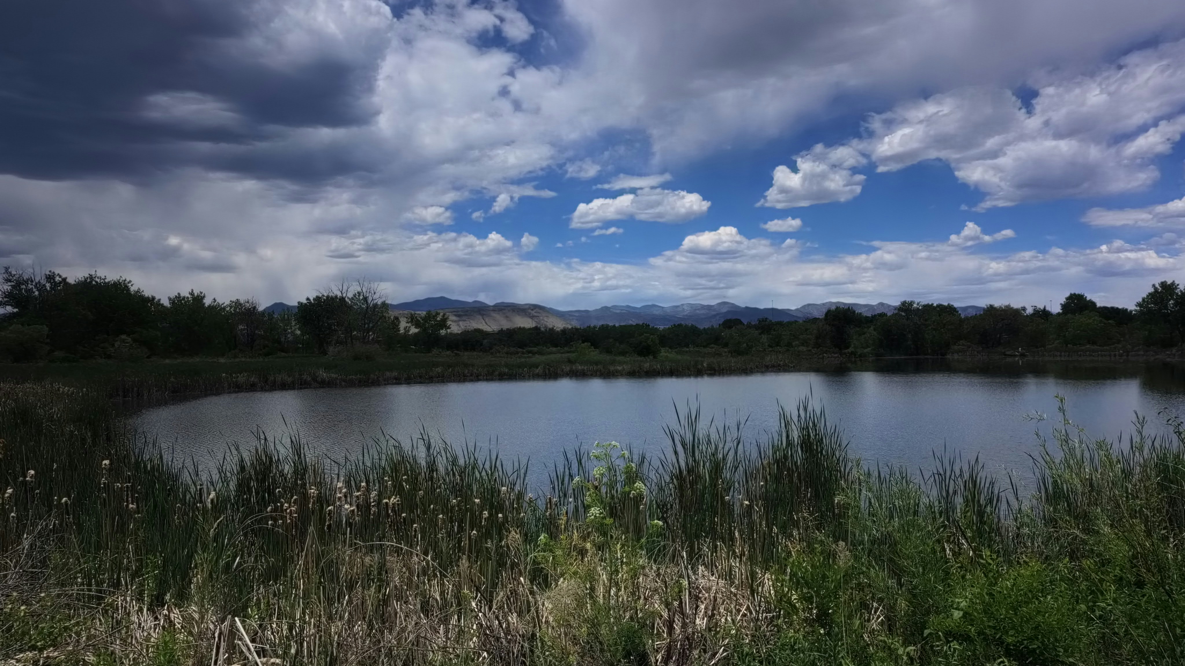 Calm Lakeside Horizon Under Expansive Sky