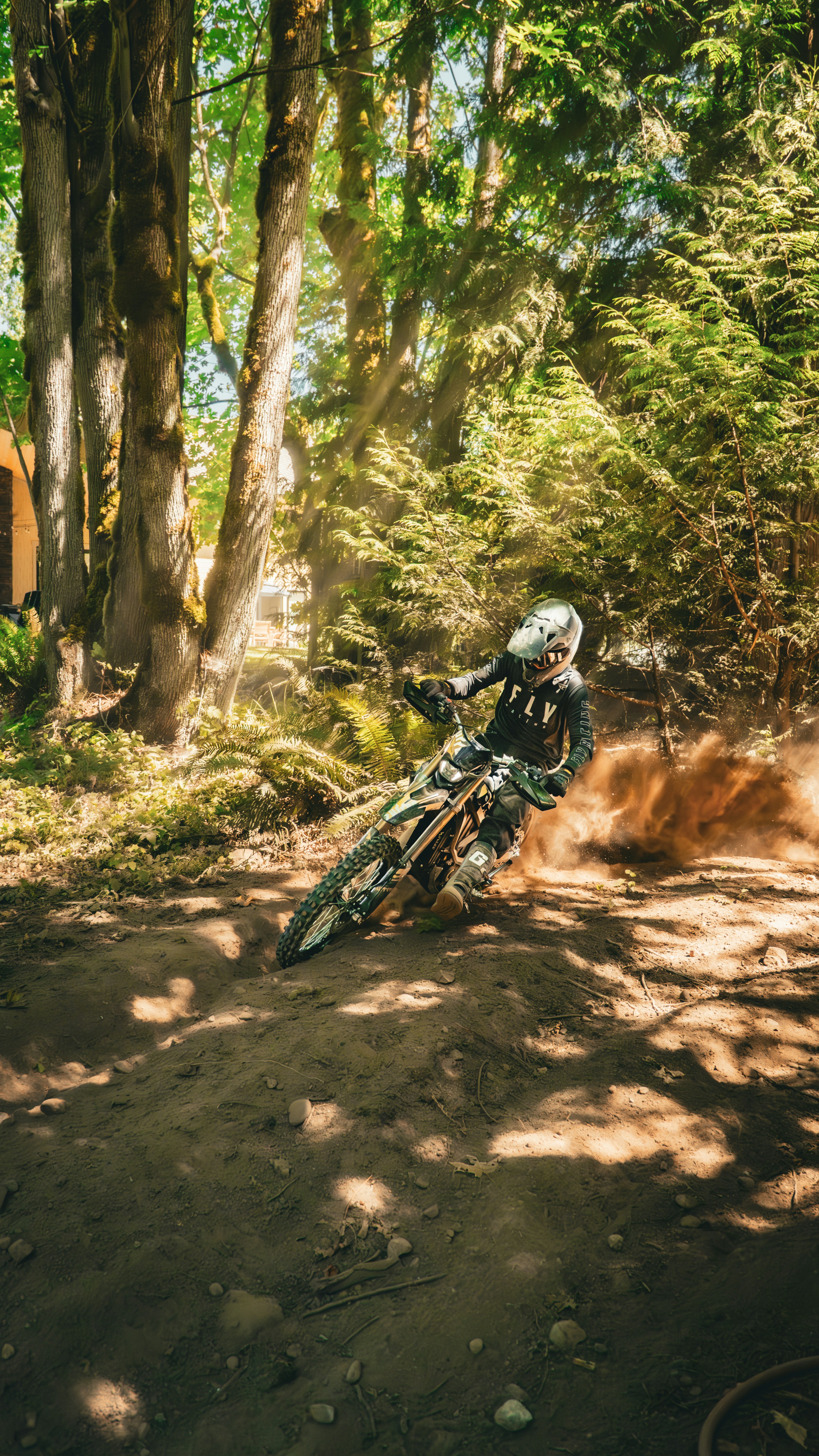 Rider's Turn: Dust, Drift and Dappled Light