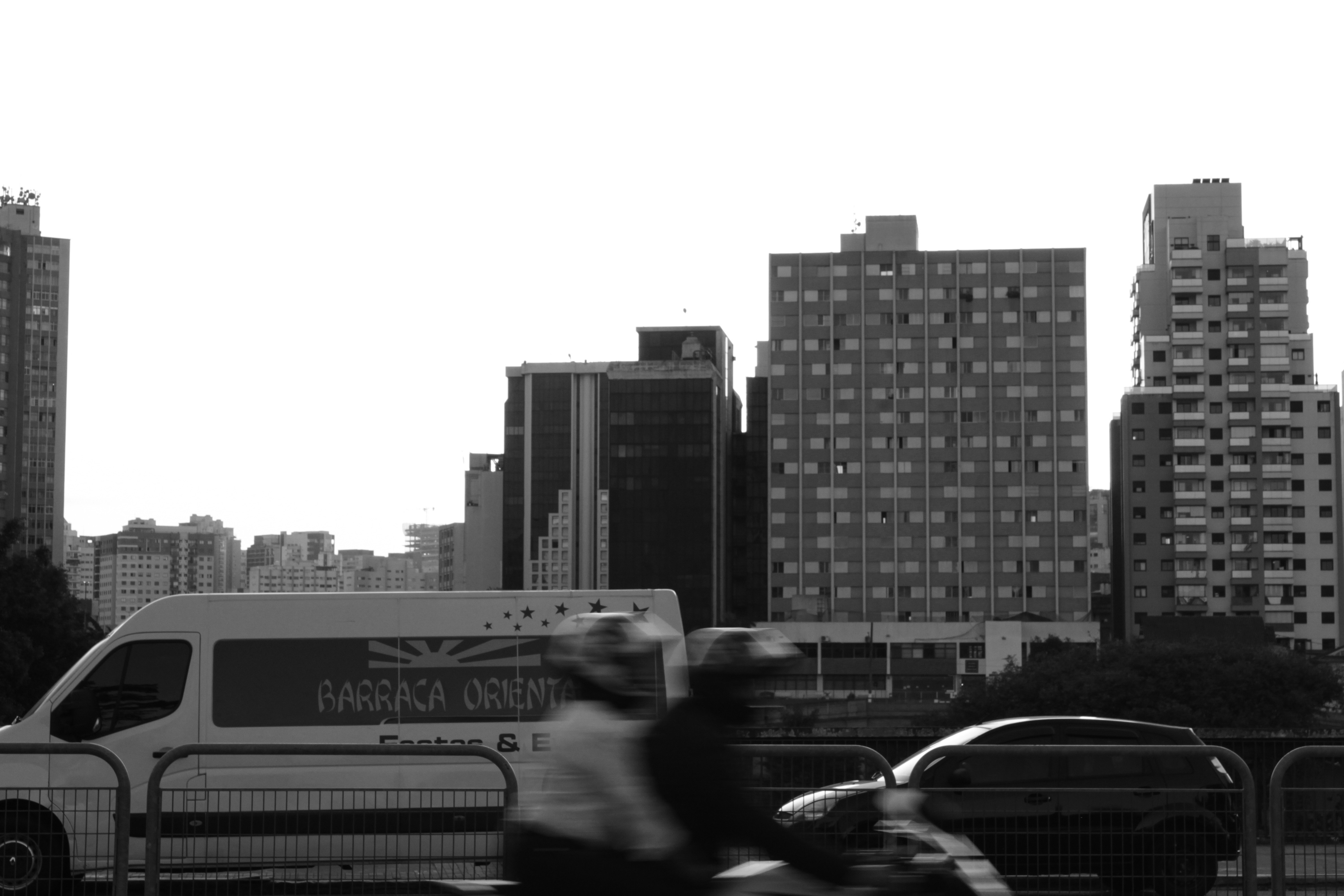 Urban Blur: Morning Traffic Across the Skyline