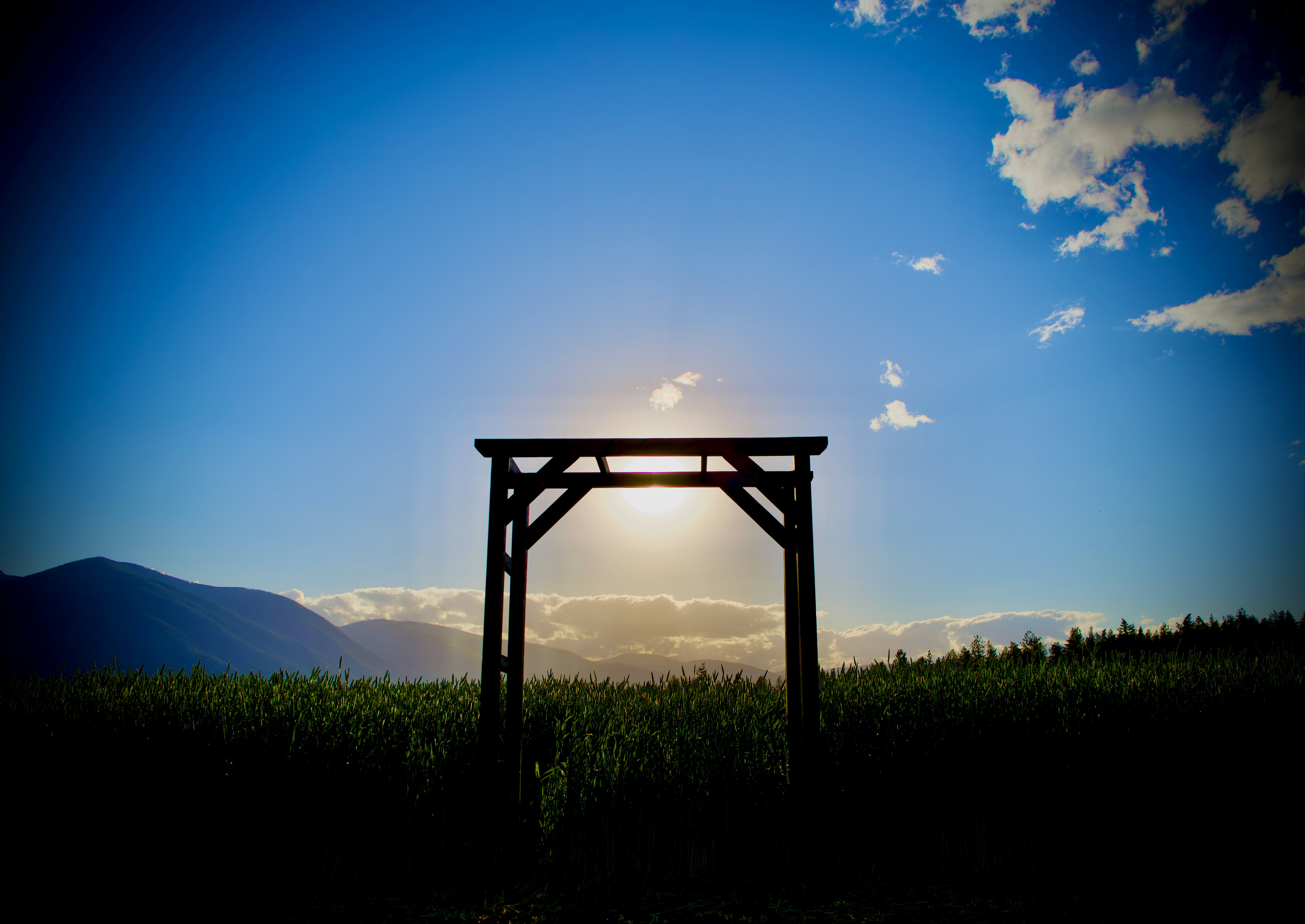 Sunset Gateway: A Silhouette over the Horizon