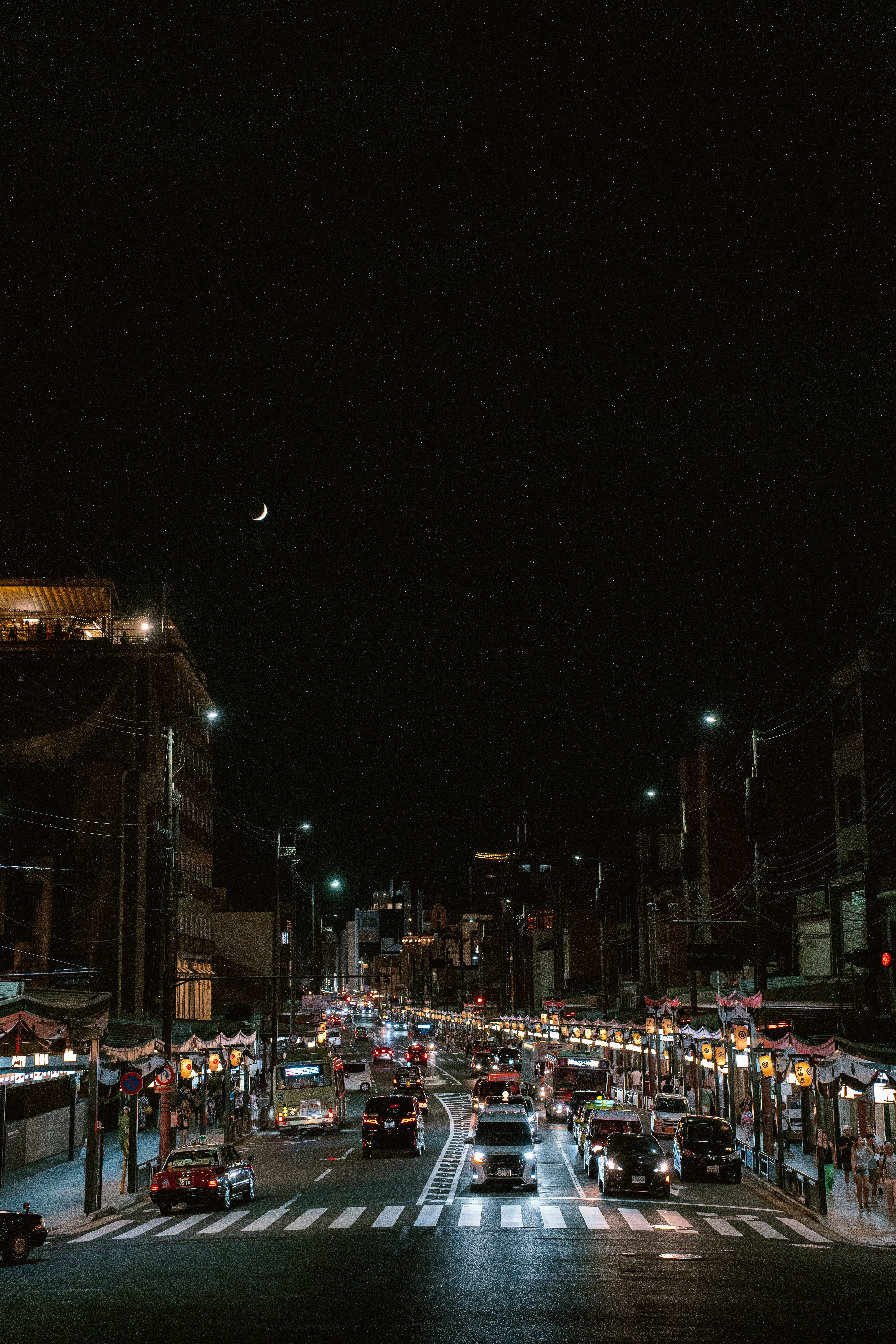 Night Street Pulse: Neon Lights and Quiet Crescent