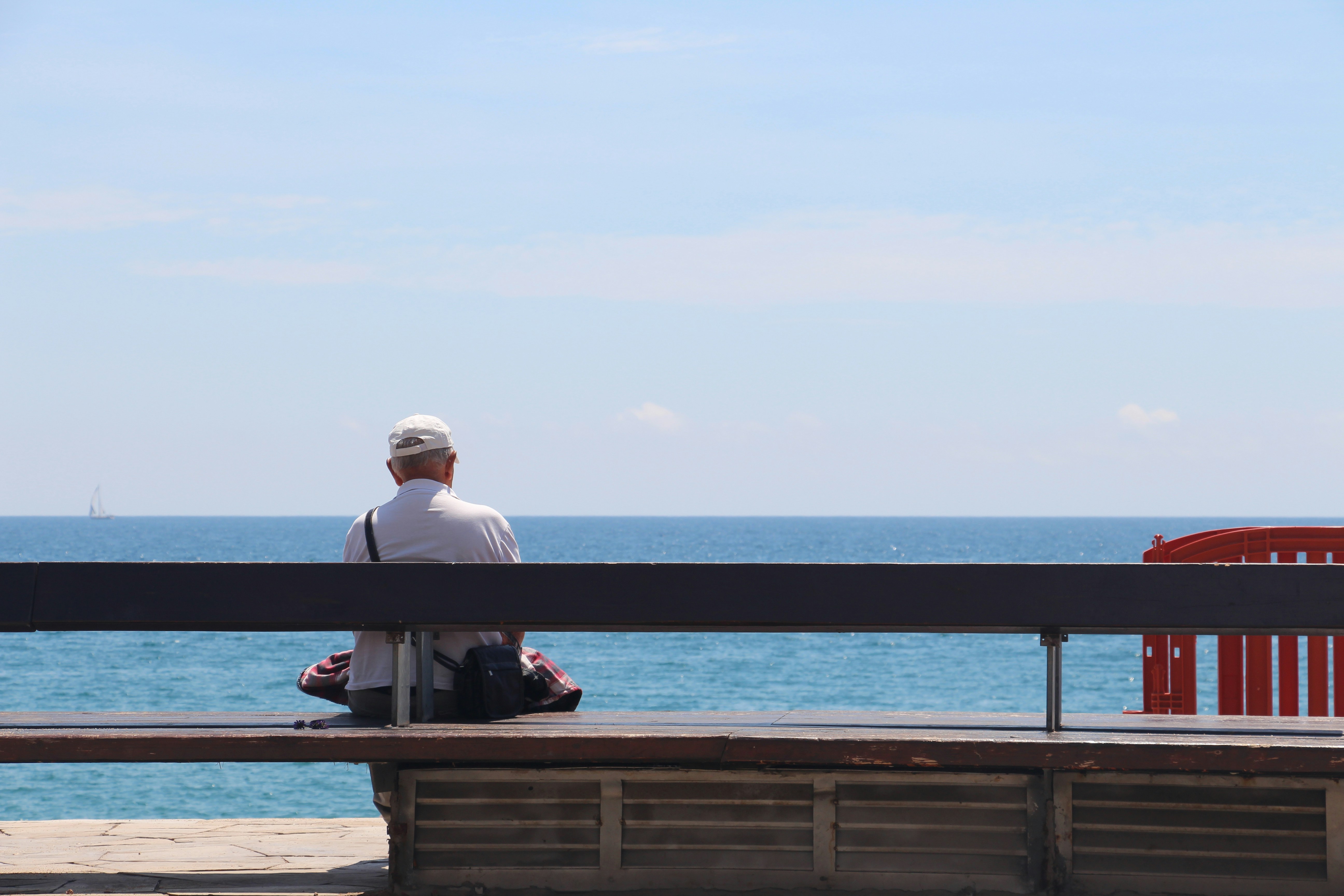 Lonely Seaward Bench: A Moment of Quiet by the Sea