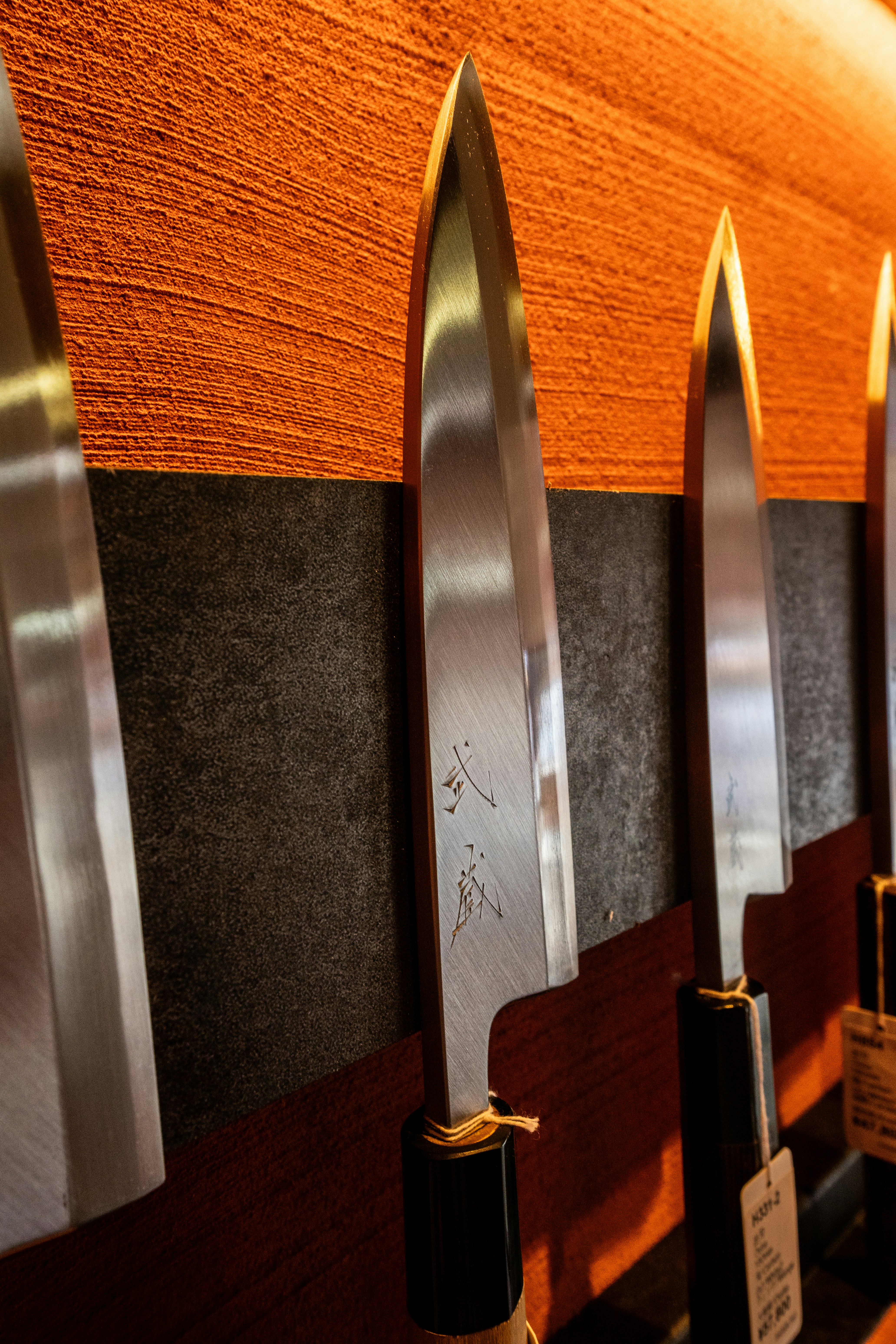 Steam of steel: swords on a wooden rack
