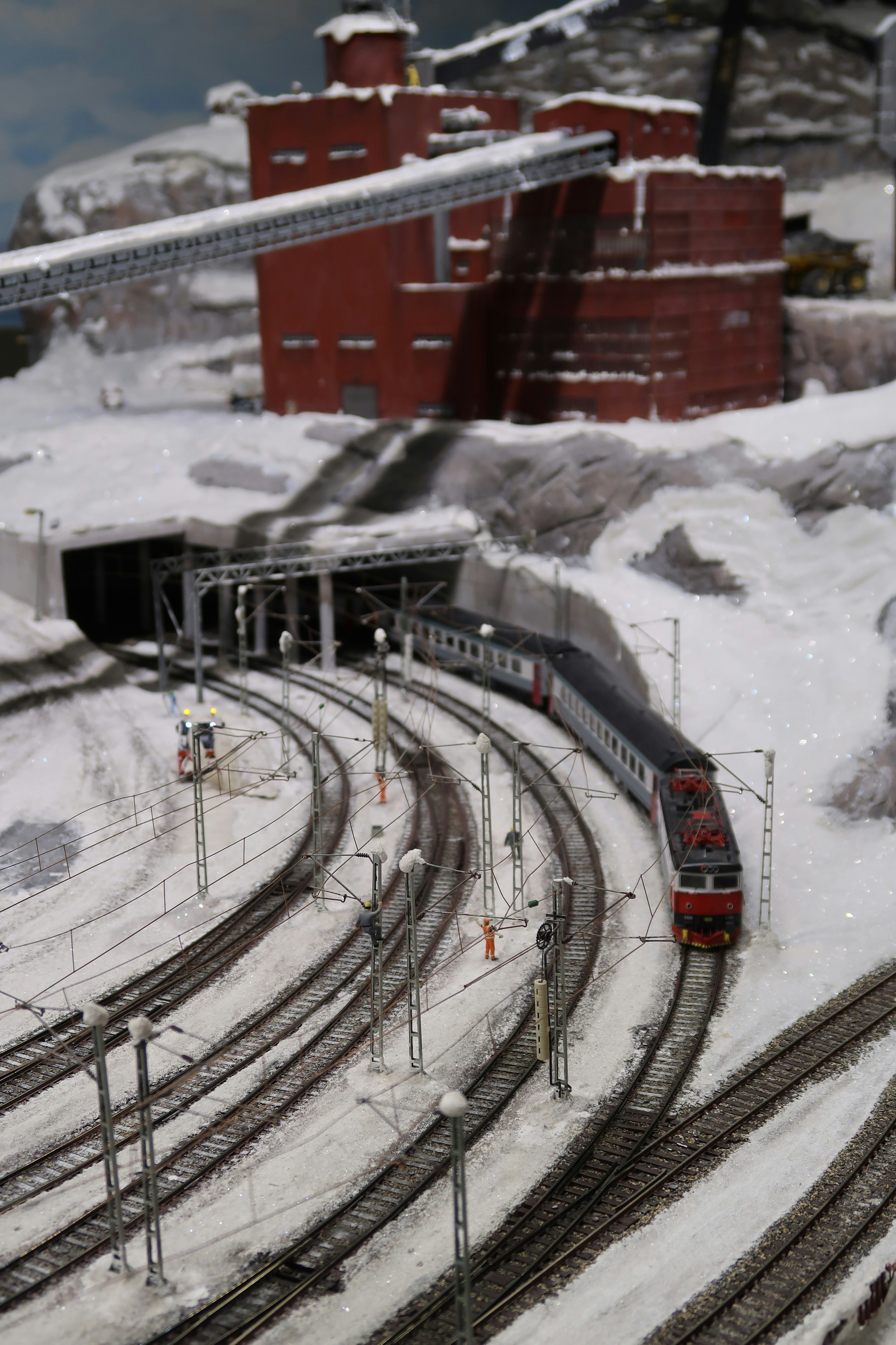 Model Train in a Snowy Valley