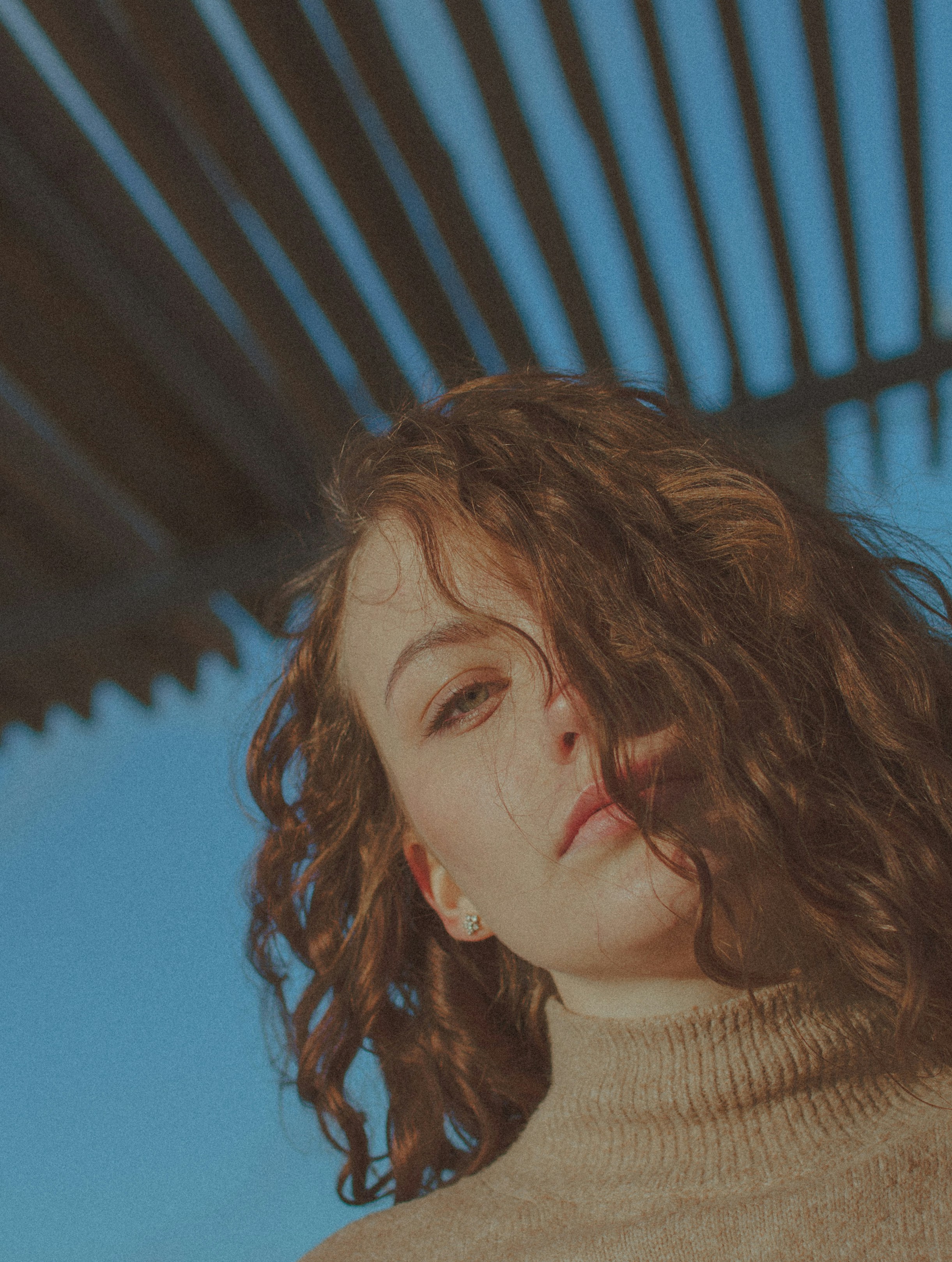 Windward Gaze: Portrait Catchlight Beneath Strands