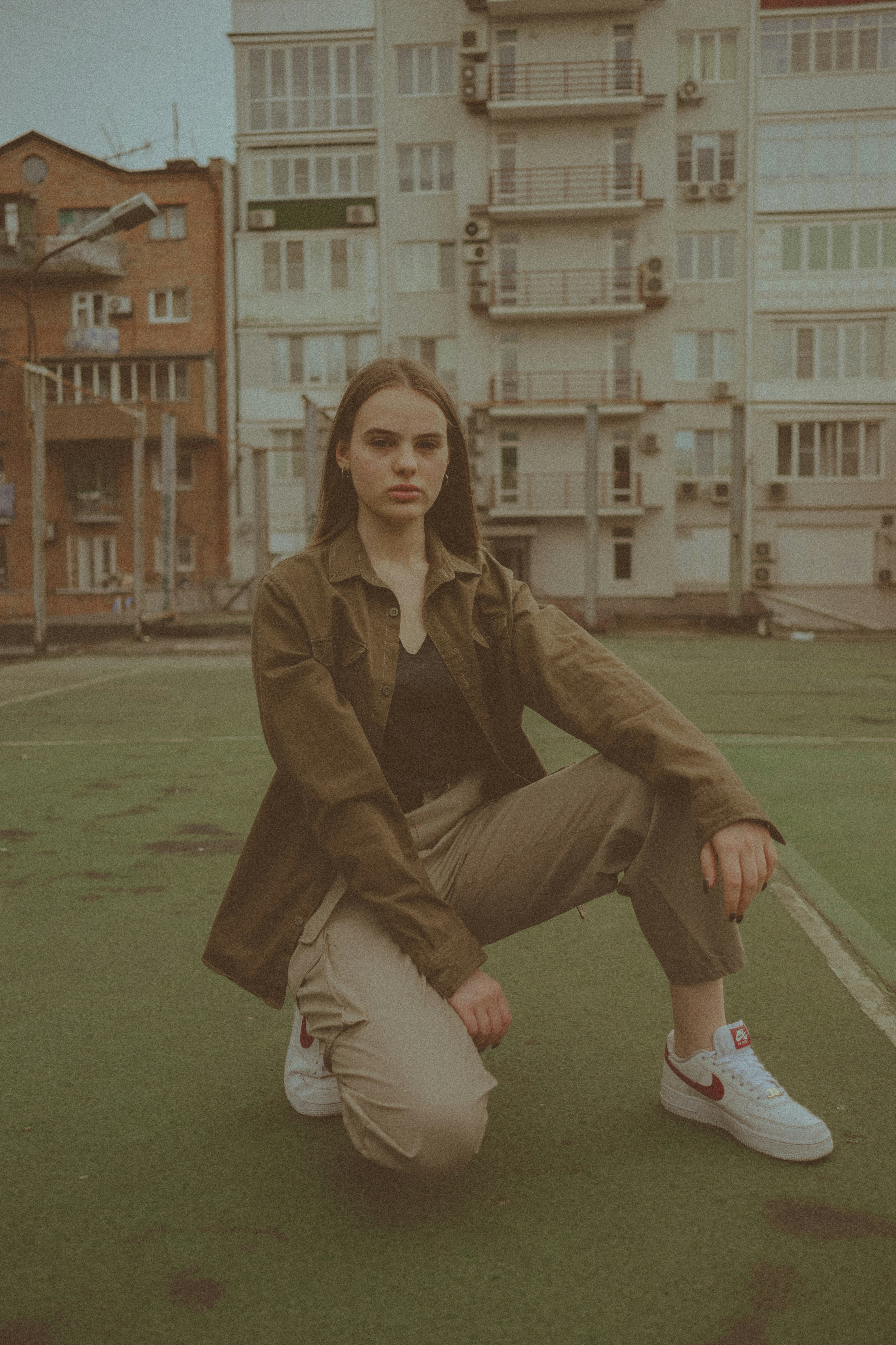 Urban Gaze: Raw Confidence on a City Rooftop