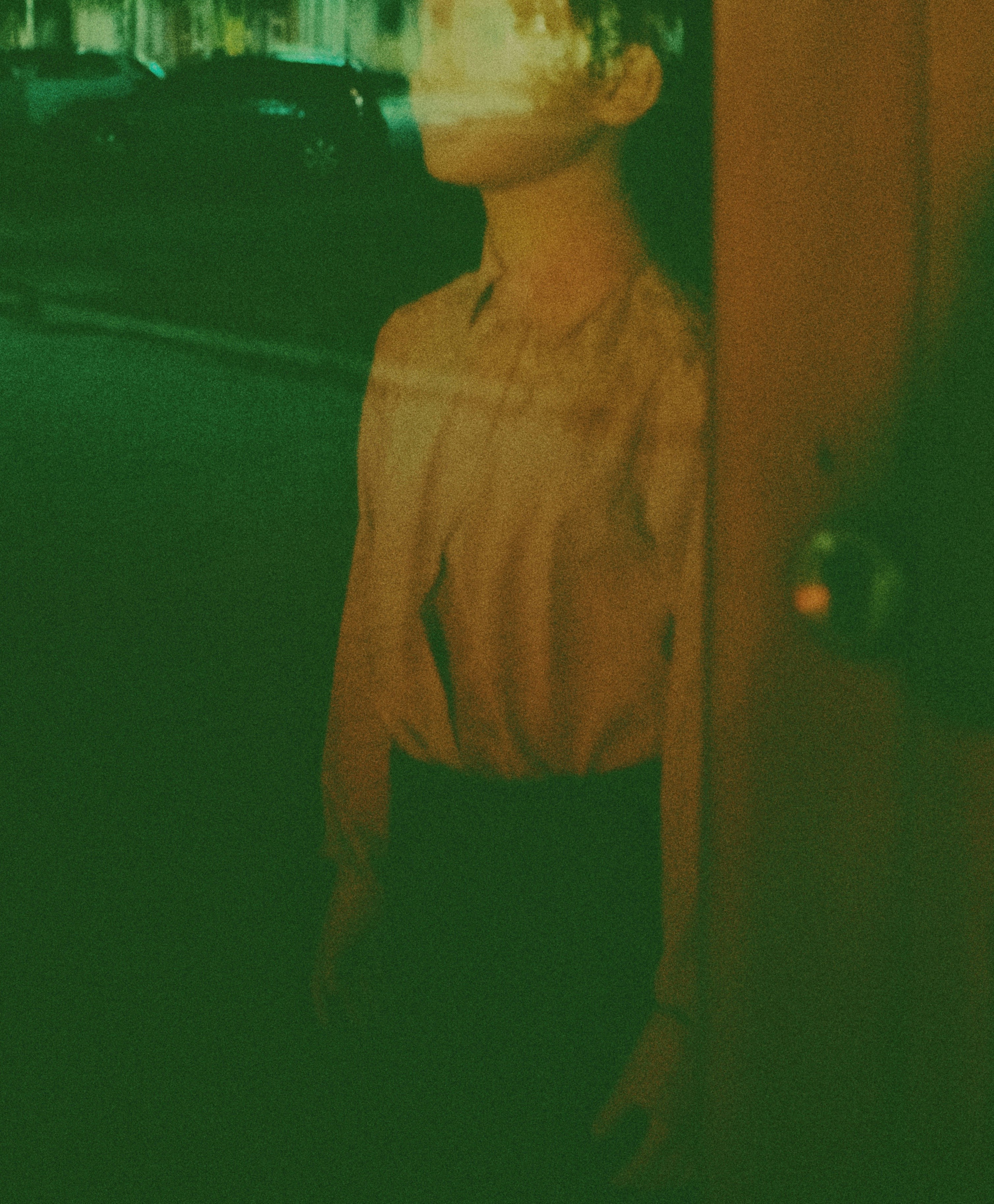 Midnight Doorway: A Quiet Portrait Folded in Green