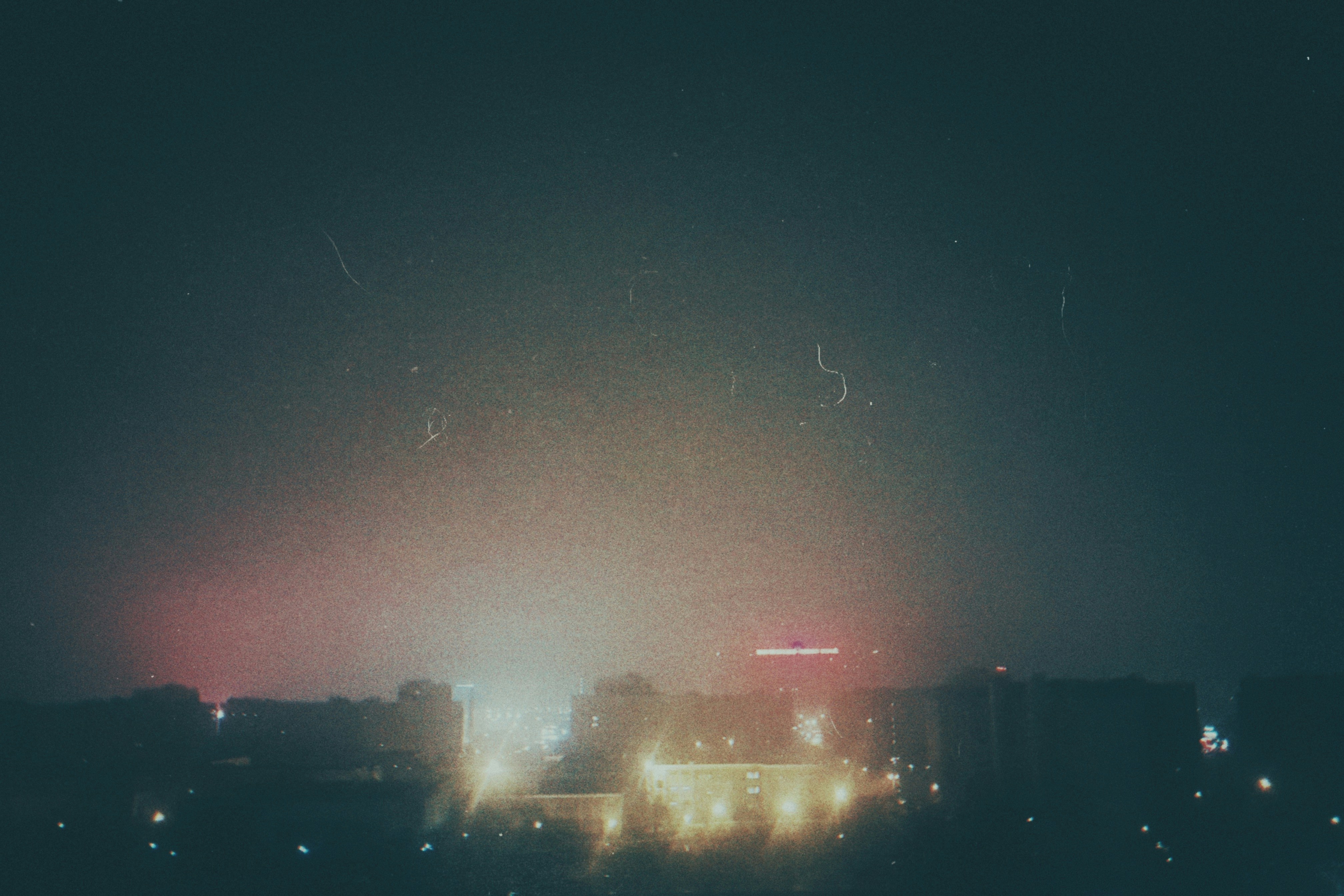 Nightfall City Aura: Glowing Horizon Over Silent Blocks
