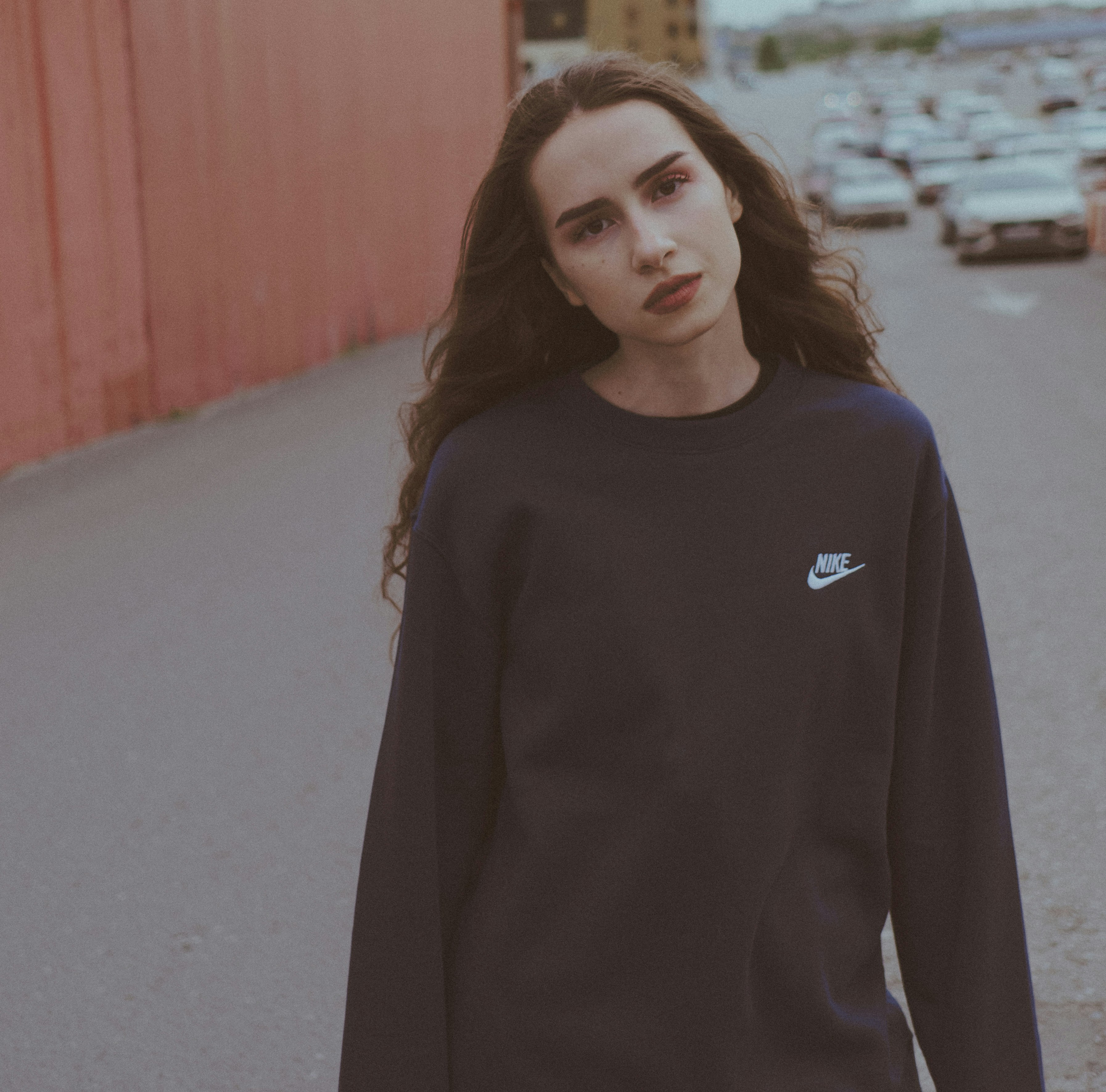 Soft Street Portrait in Muted Tones