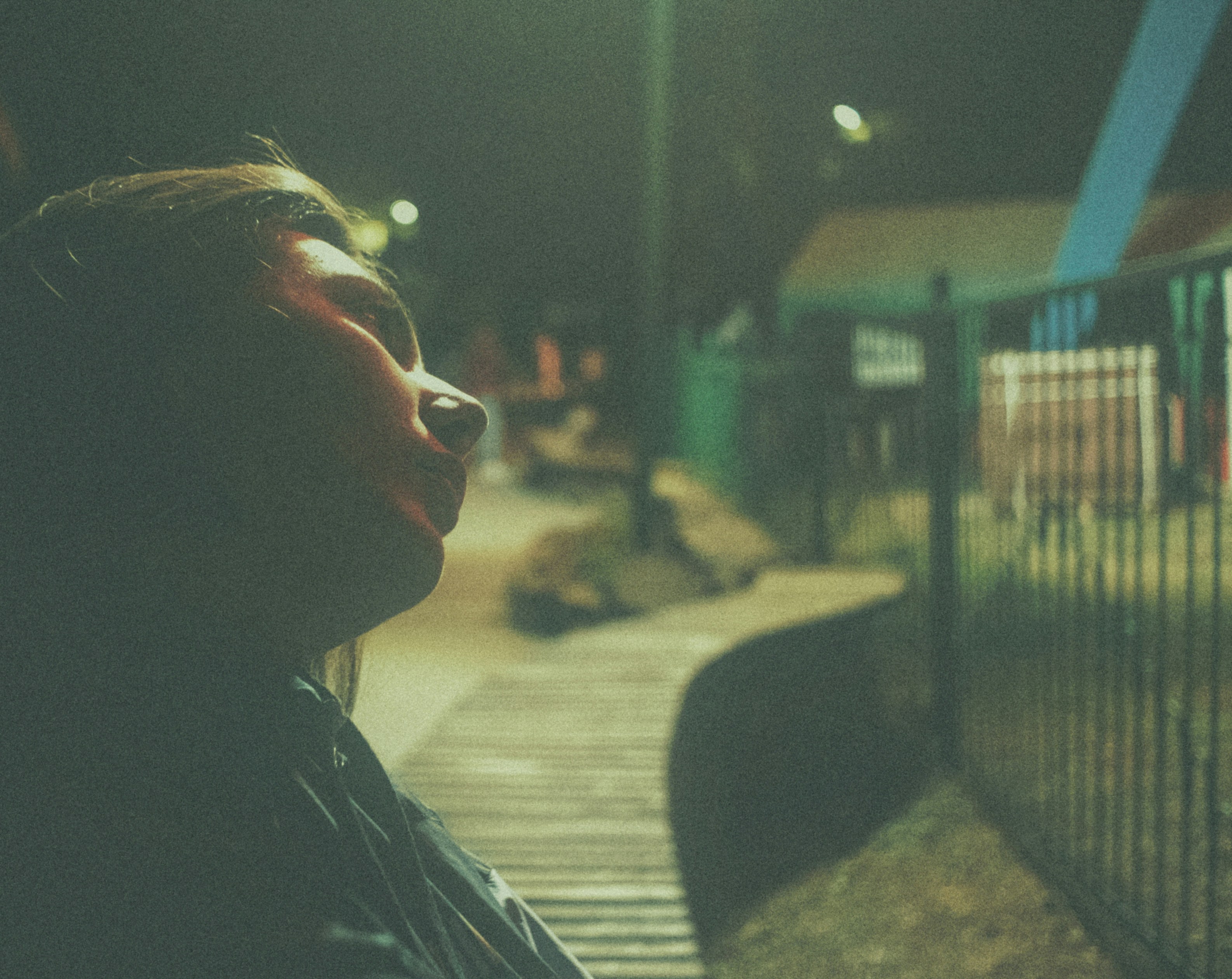 Moonlit Profile: Silent Contemplation by the Fence