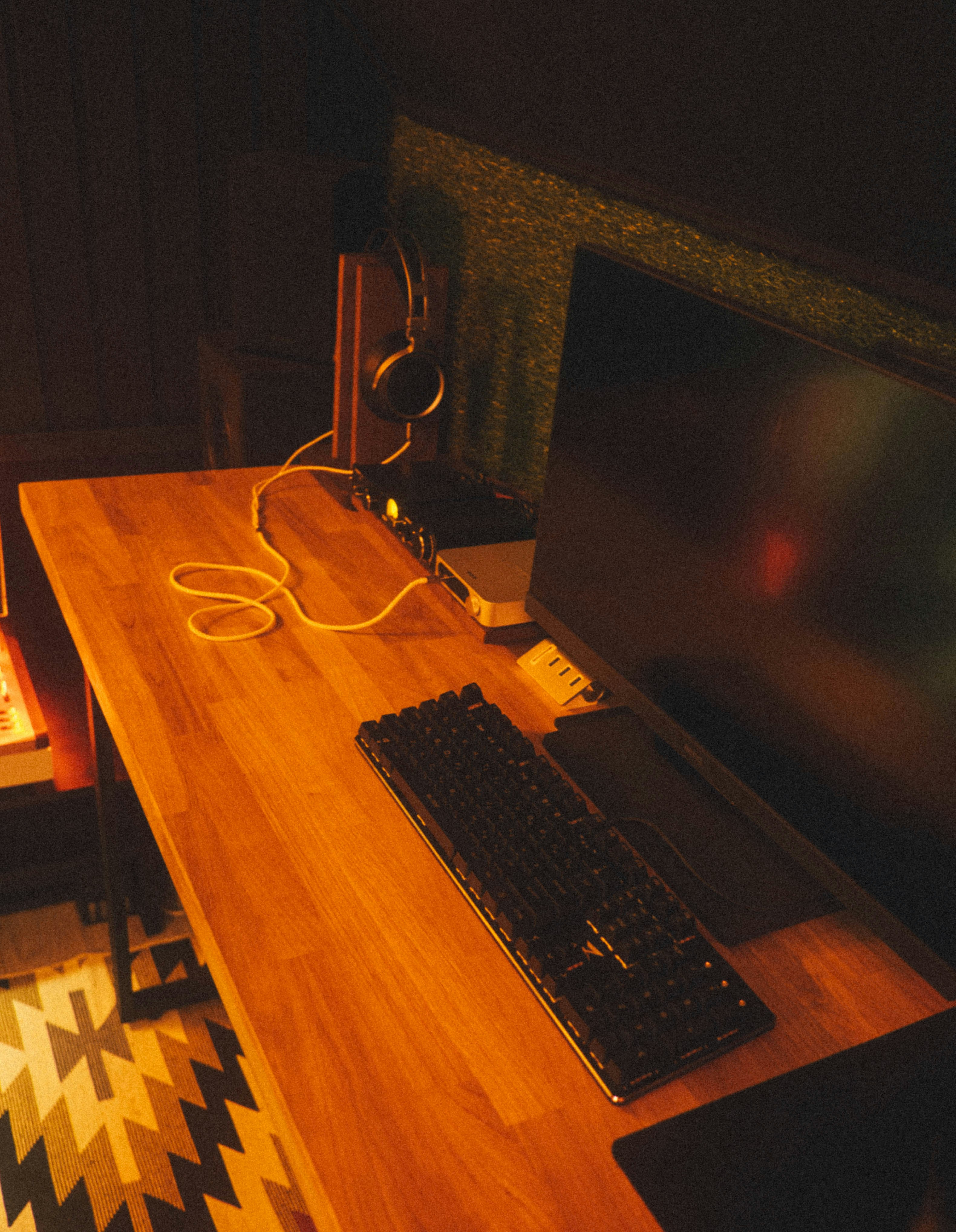 Amber Glow in the Quiet Studio