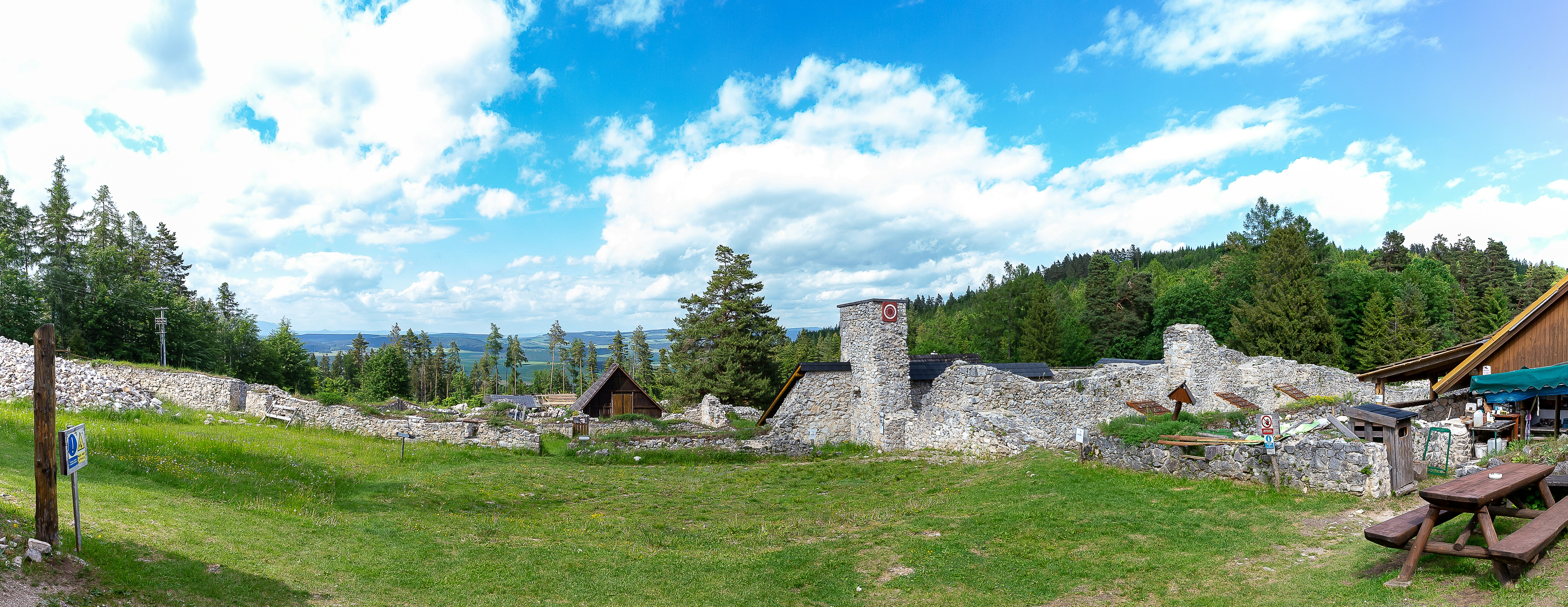 Stone Echoes: Ruins of a Hilltop Fortress Under Open Skies