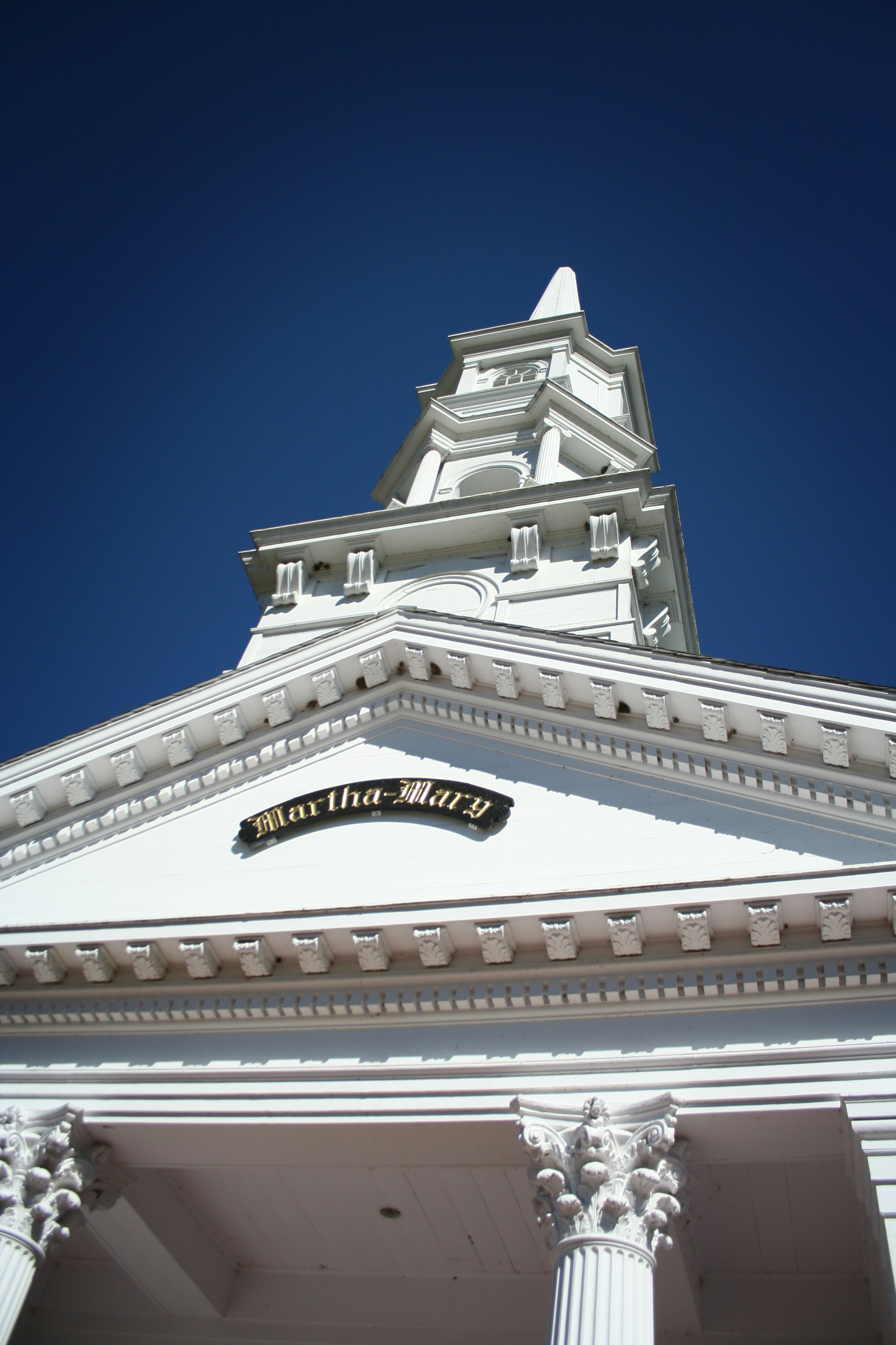 Martha Mary Steeple Reaching Toward a Cerulean Sky