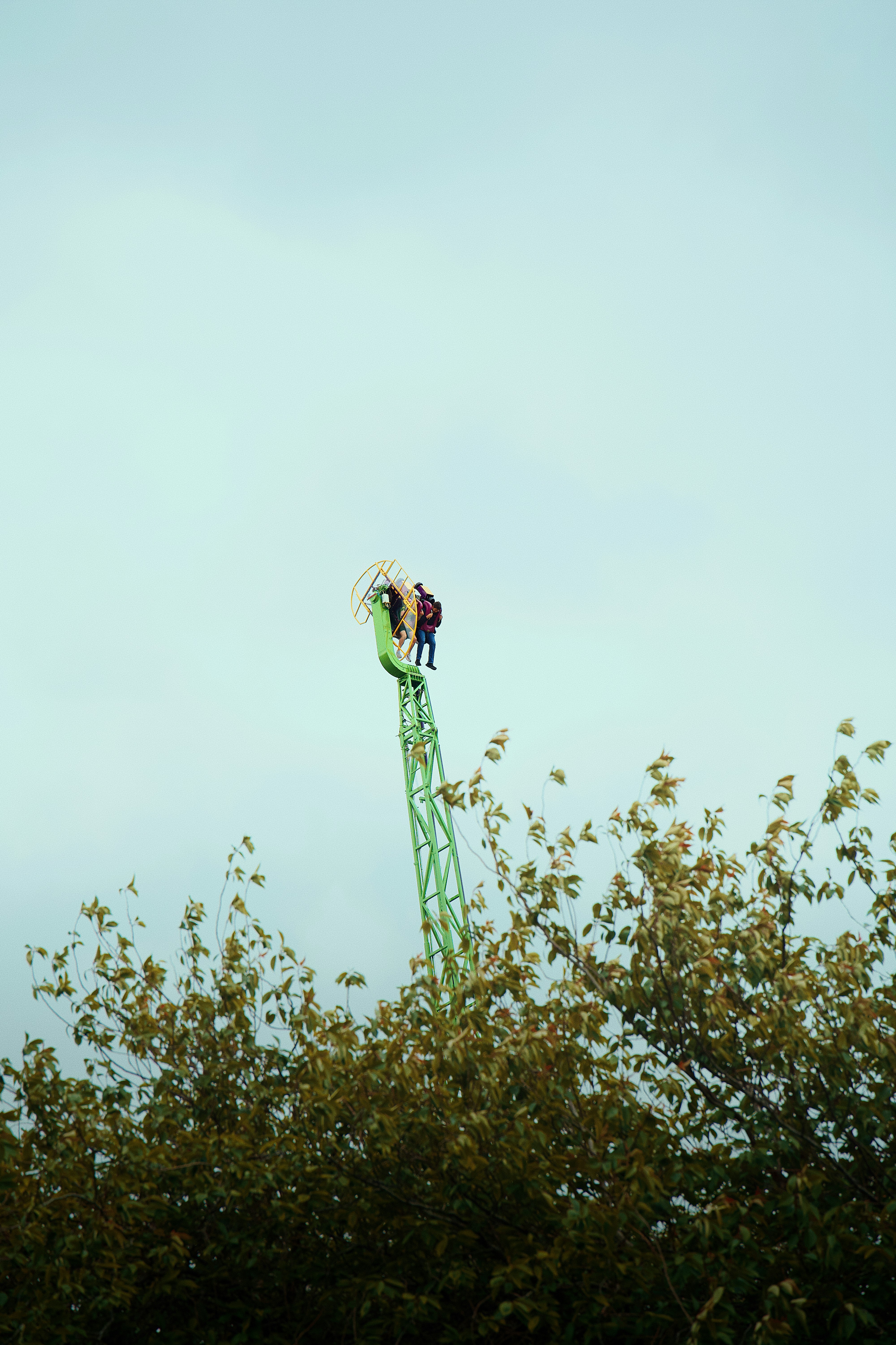 Top of the Green Crane: Two Climbers at Dusk