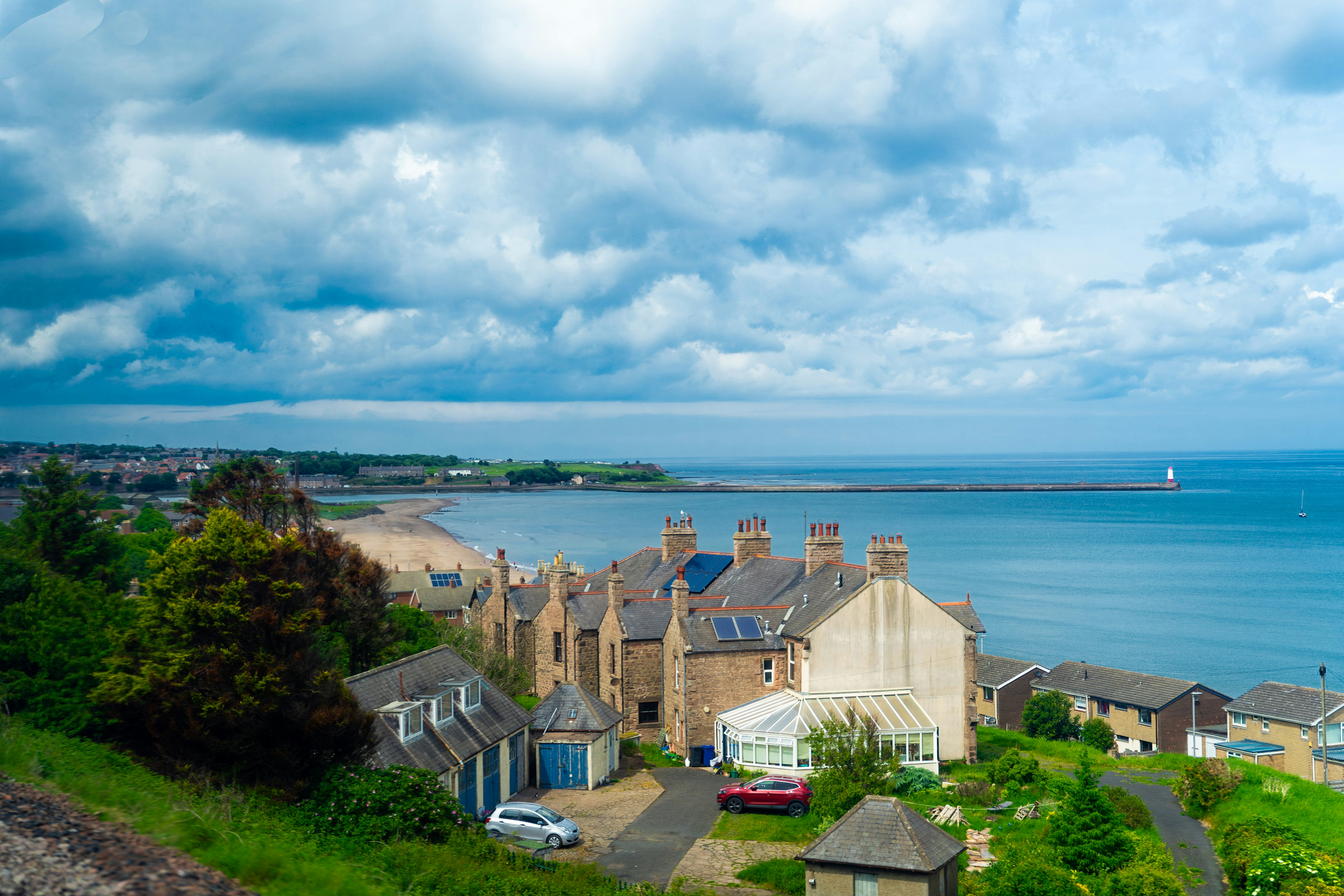 Coastal Village Terrace on a Quiet Horizon