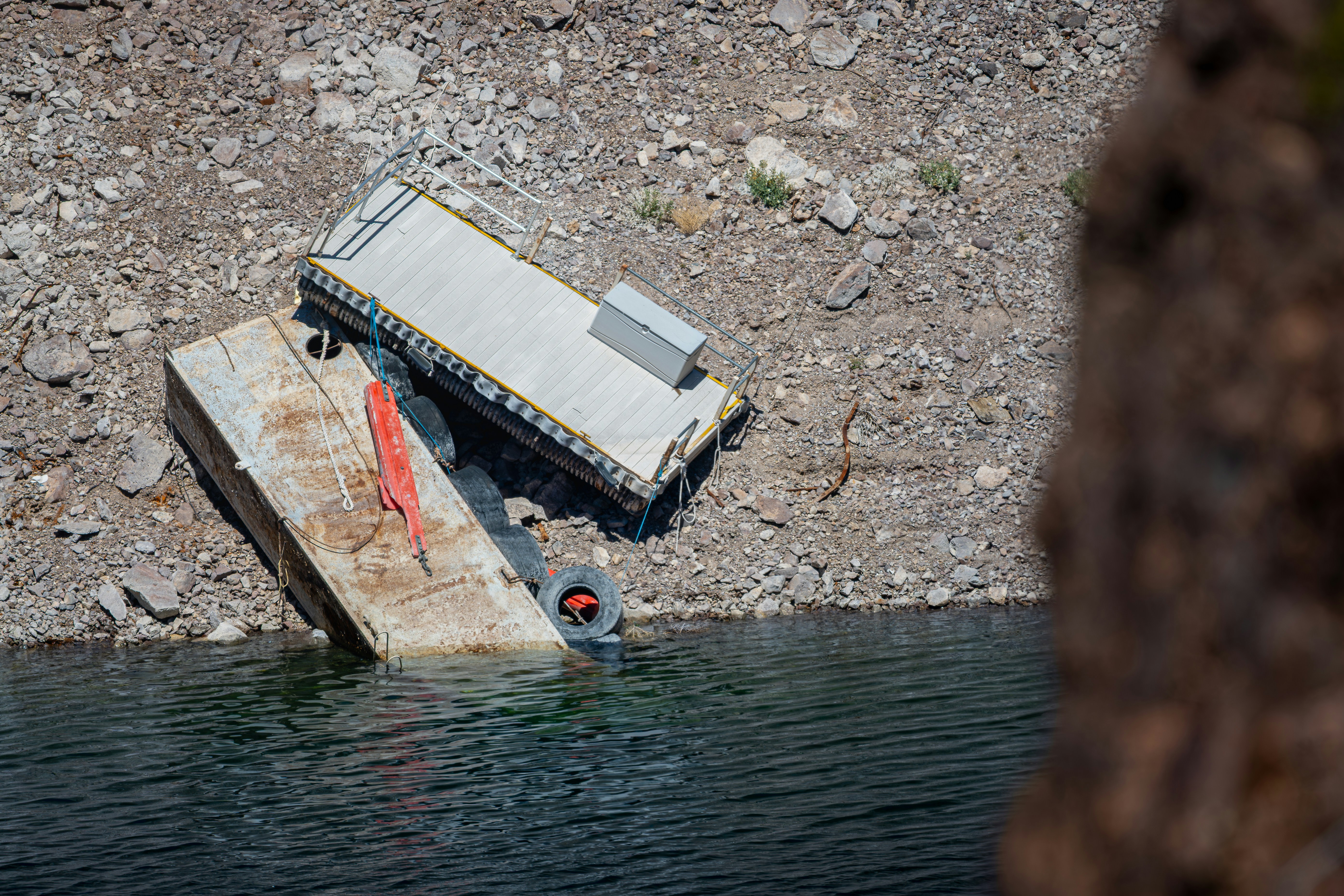 Sunken Liner: A Crashed Barge Resting at the Shore
