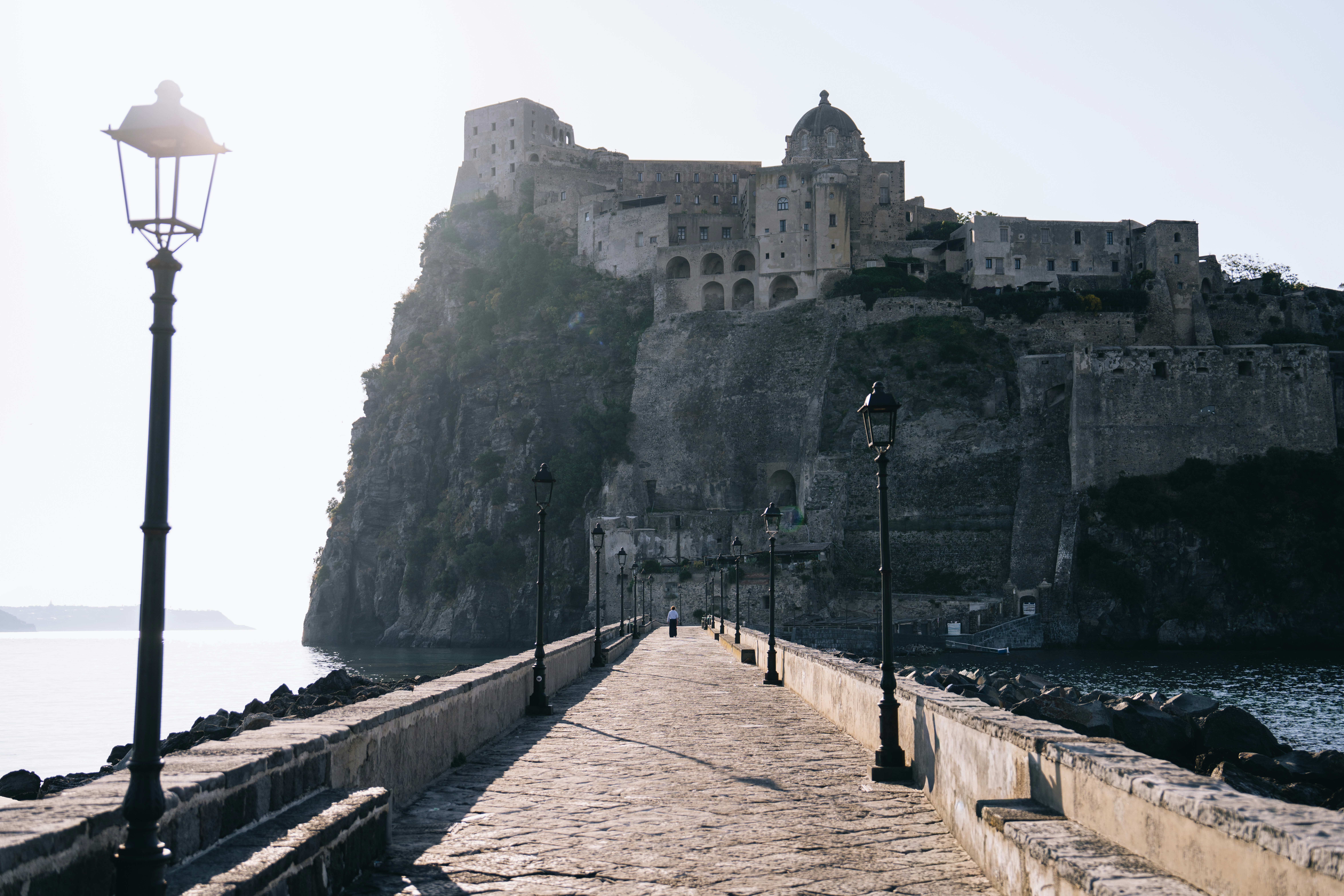 Cliffside Fortress at Dawn: A Stone Pier to the Atlantic