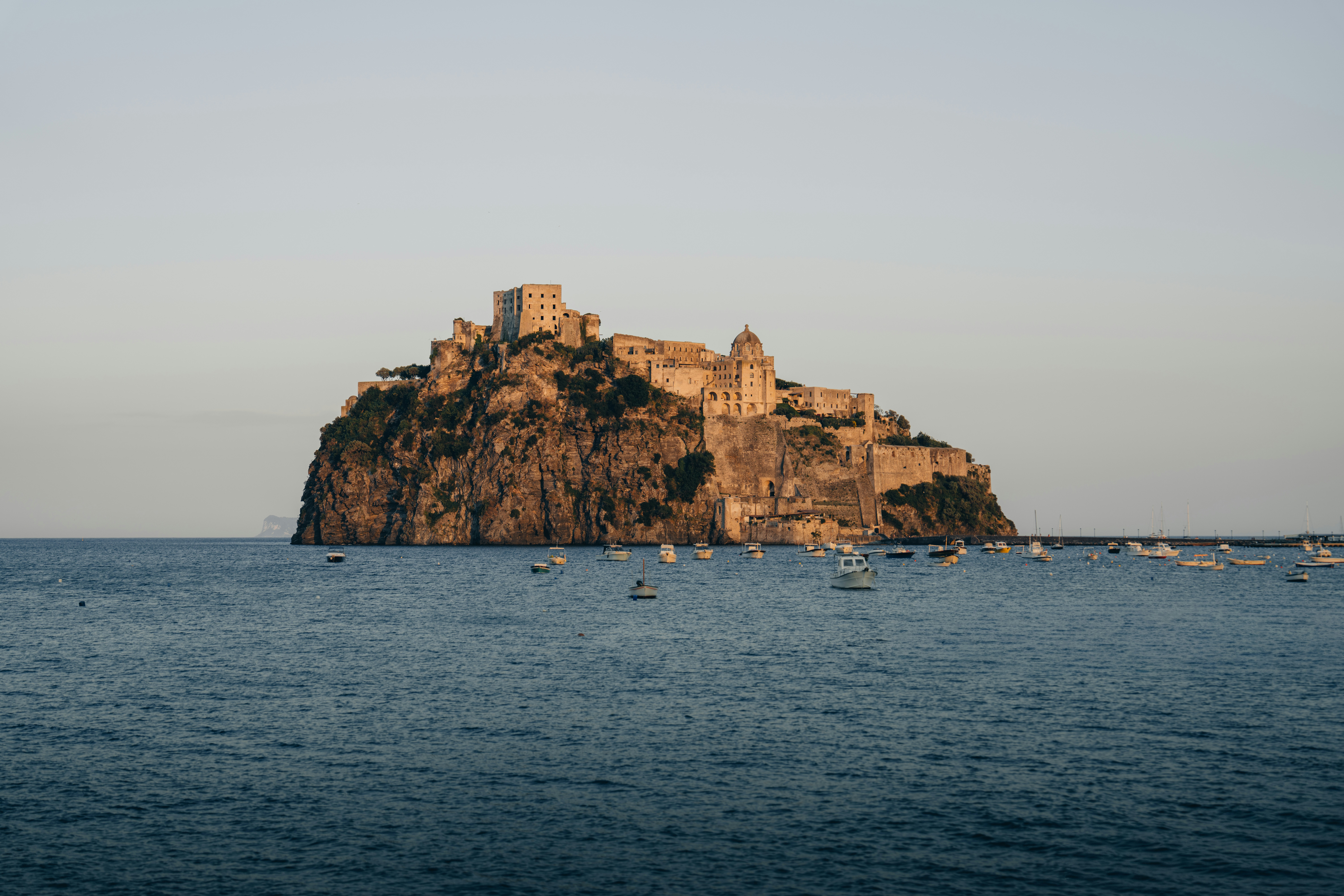 Castle on the Sea: A Quiet Island Fortress Amidst Calm Waters