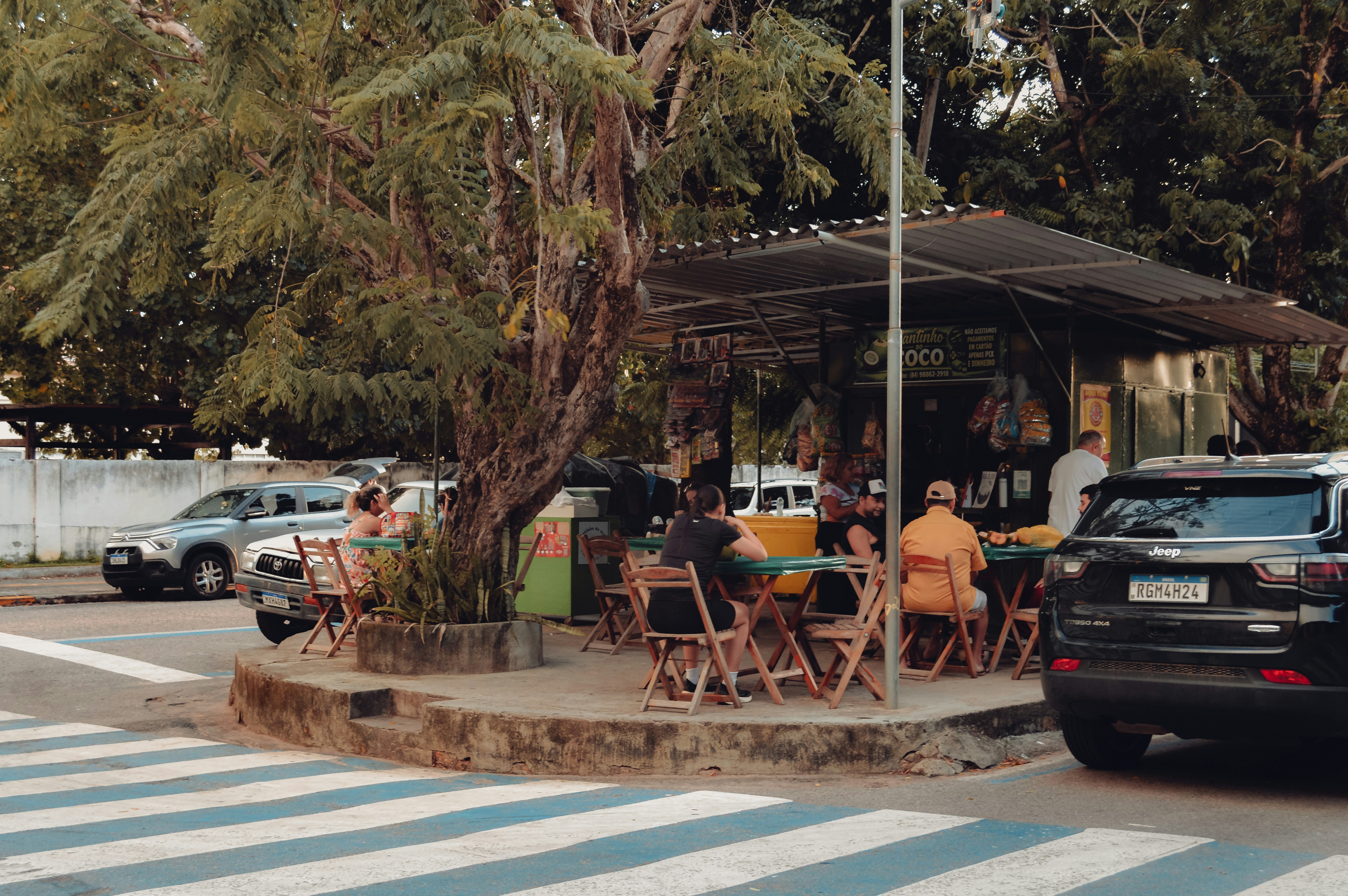 Cafe Shelter: People at a Fizzy Street Corner