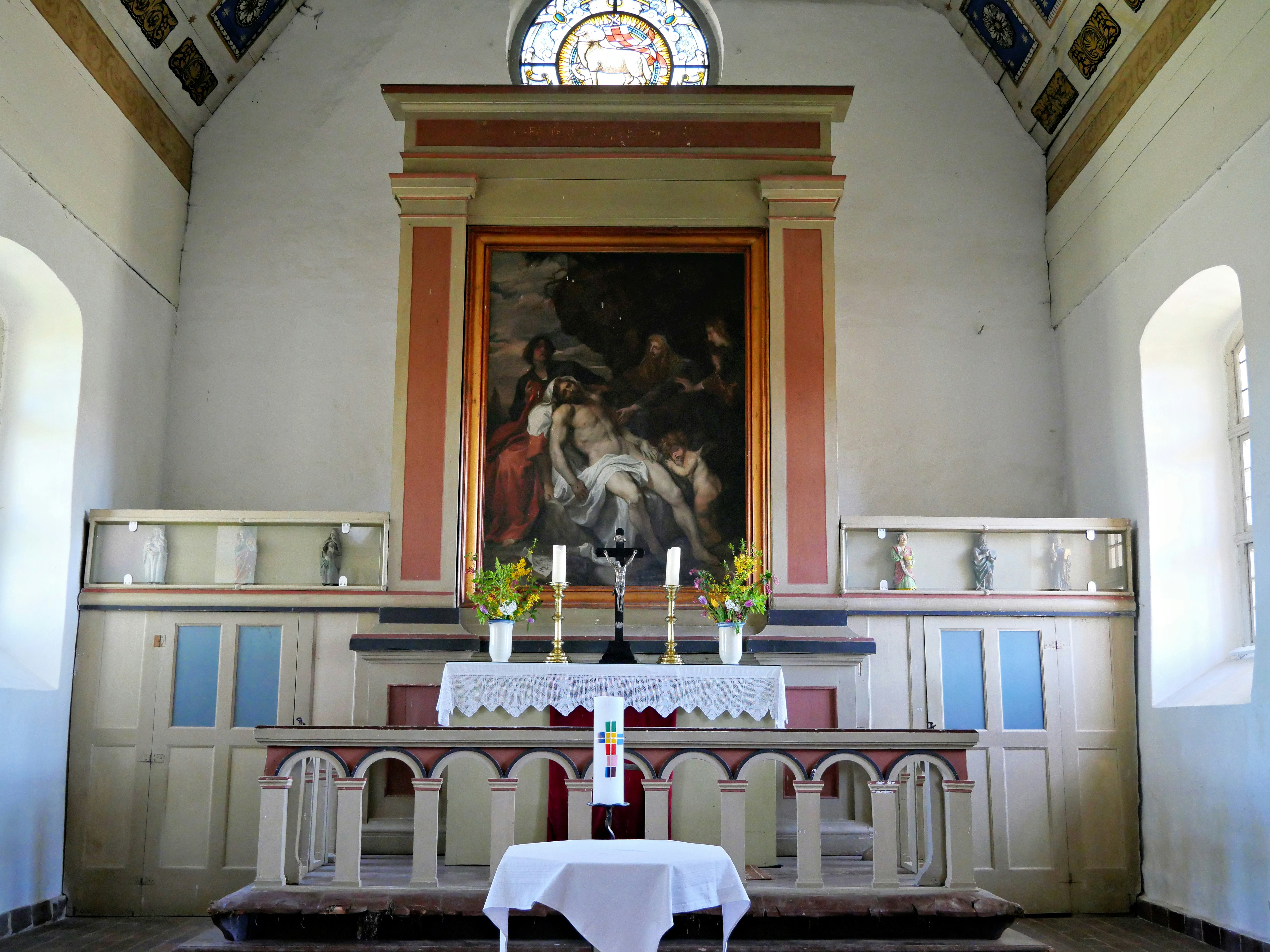 Altar Portrait: The Quiet Vigil of Light in a Small Chapel