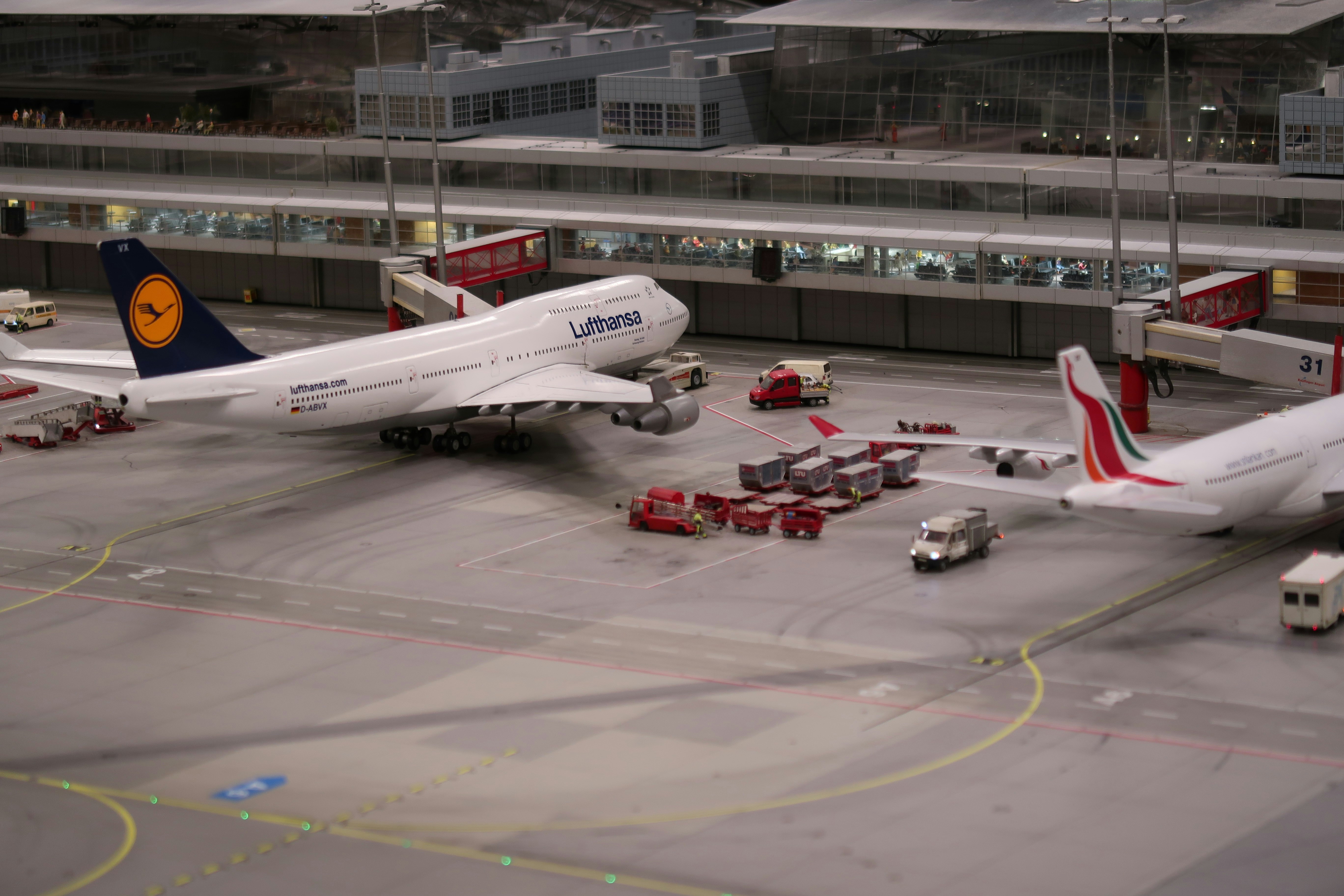 Lufthansa A380 at the Gate: Quiet Activity in a Busy Terminal
