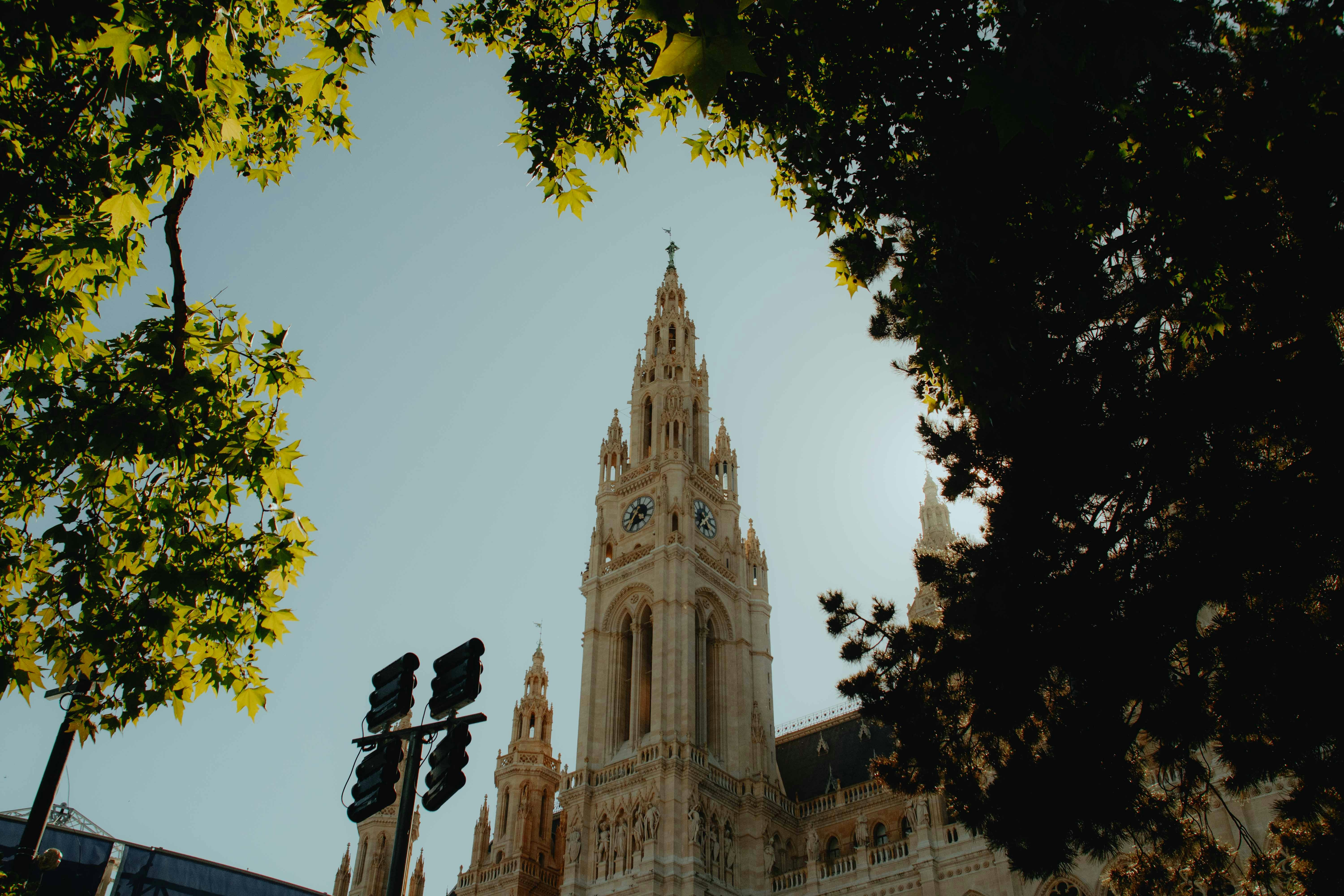 Gothic Grandeur: City Cathedral Reaching Toward the Sky