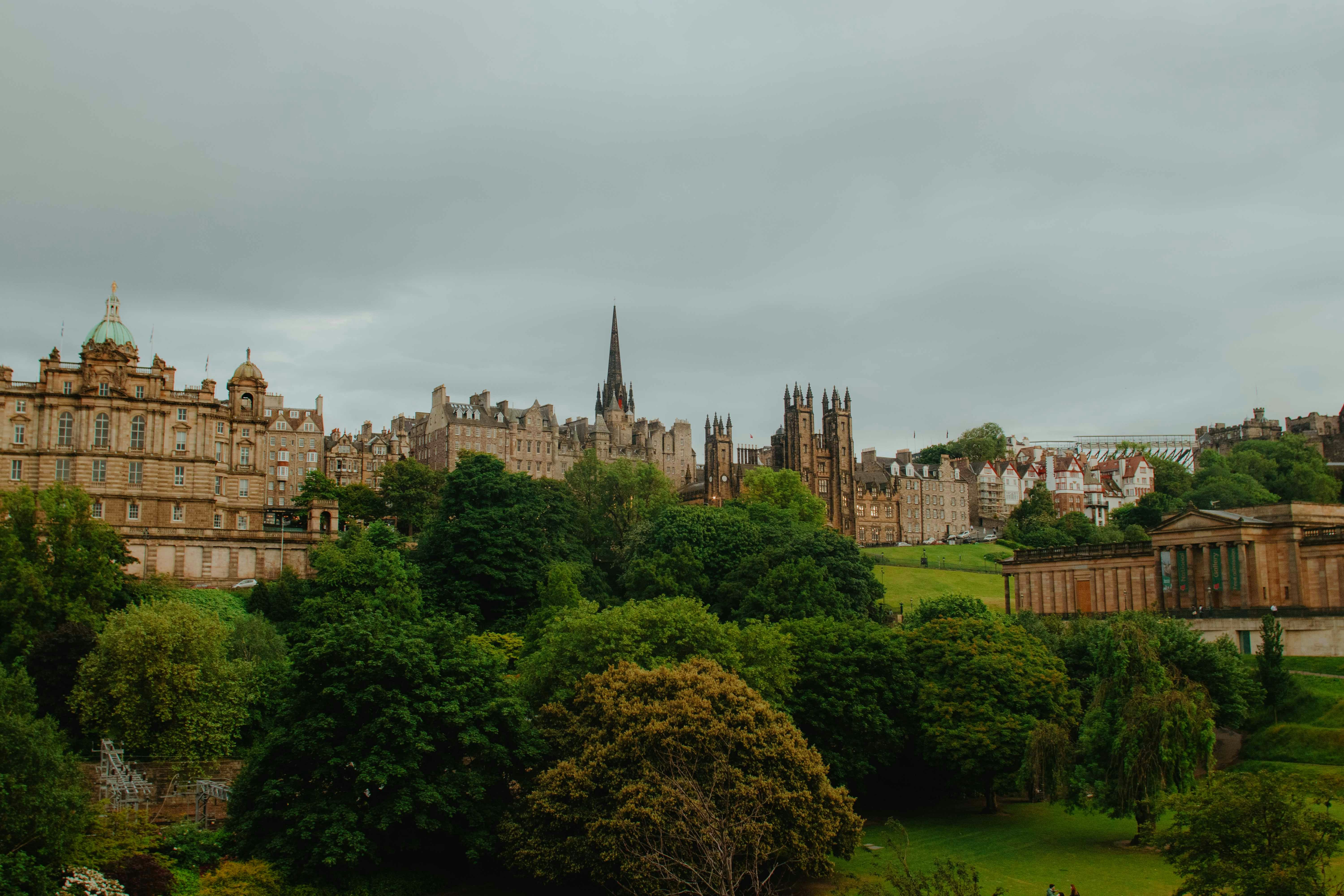 City Crowned by Spires and Emerald Hills