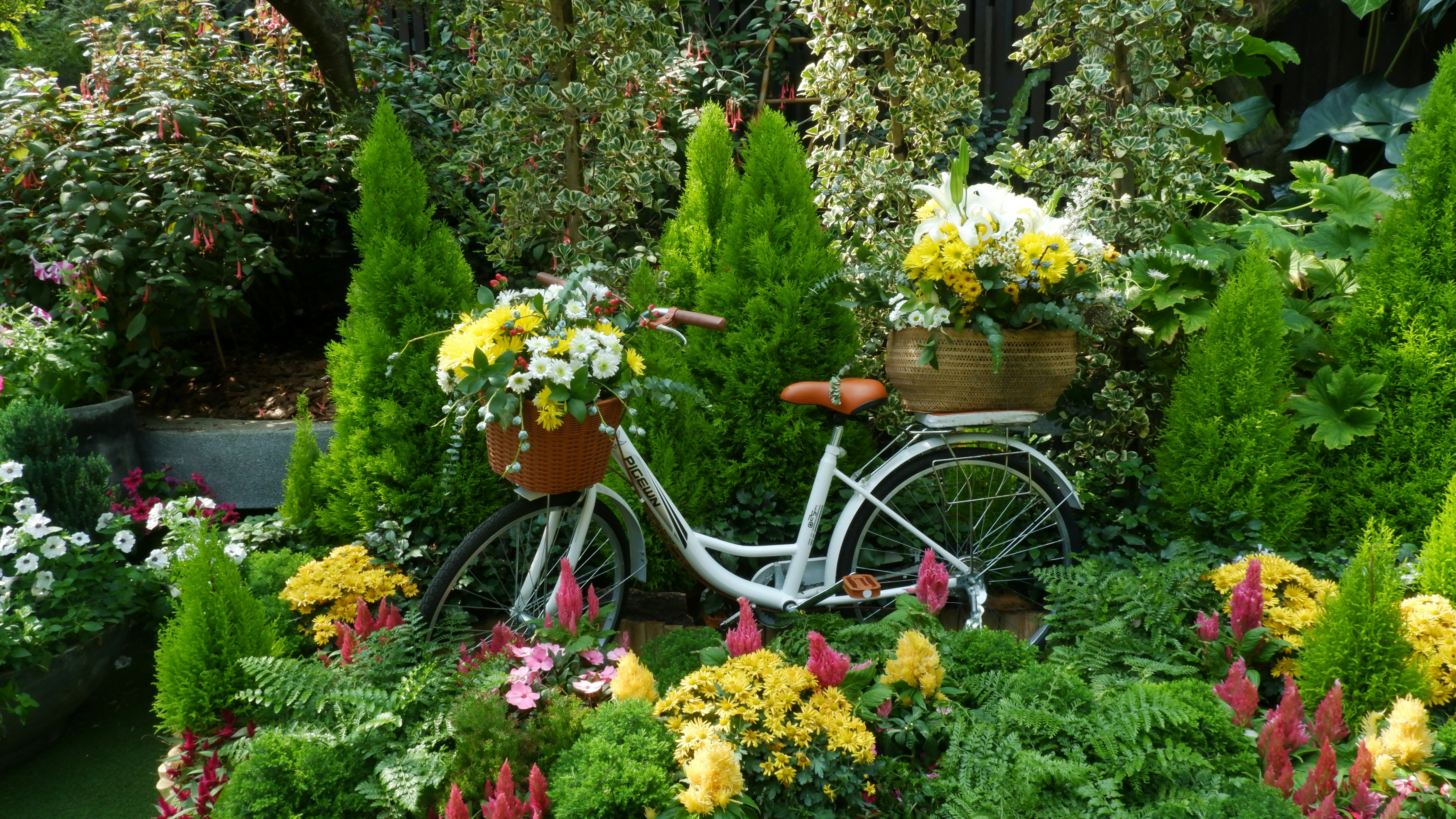 Floral Bicycle Blooming in a Verdant Balcony Garden