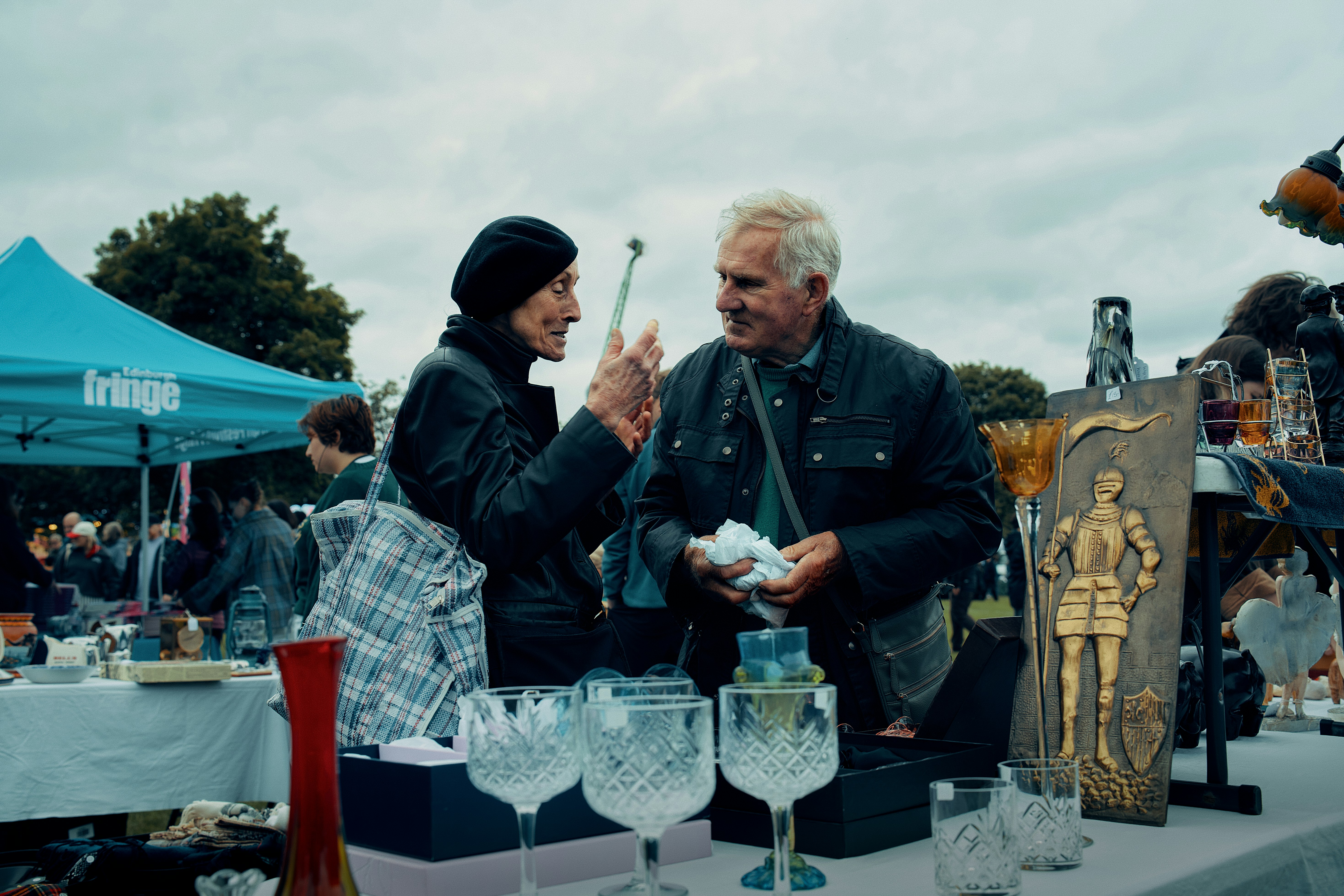 Marketplace Echoes: A Handshake Across a Twilight Fair