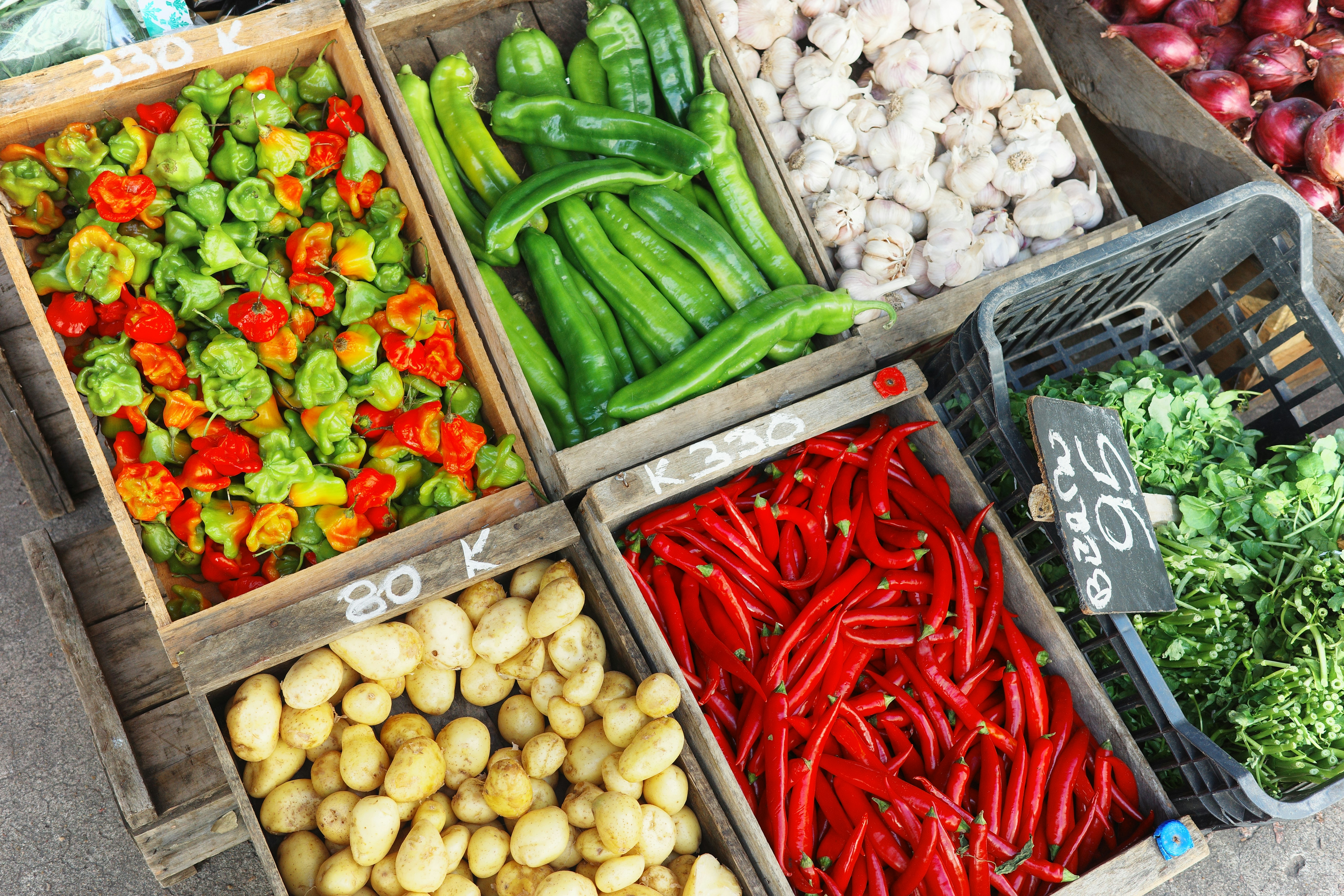 Crate Orchard: A Palette of Fresh Produce on Display