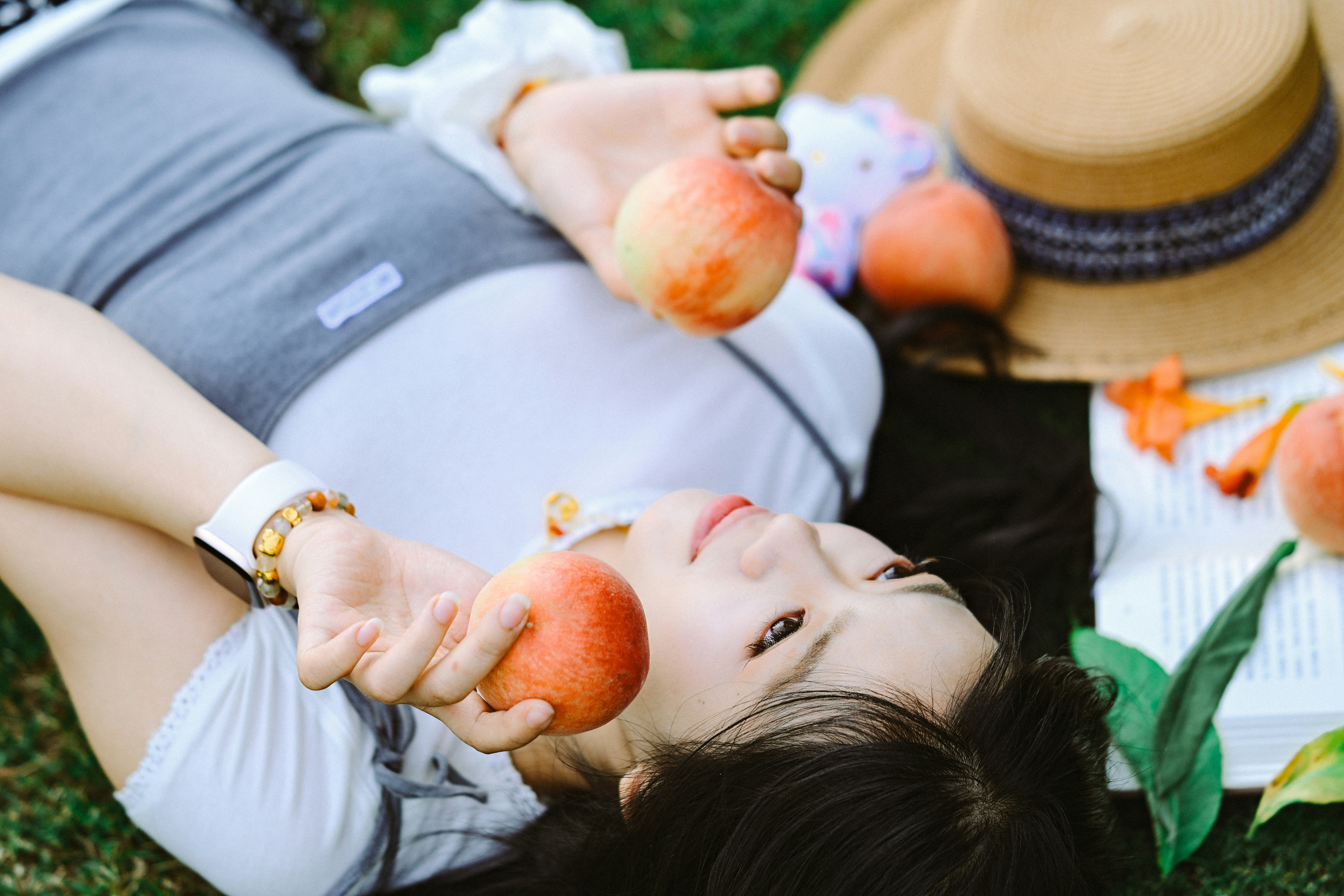 Pregnant Pause: A Sunlit Picnic of Apples and Calm