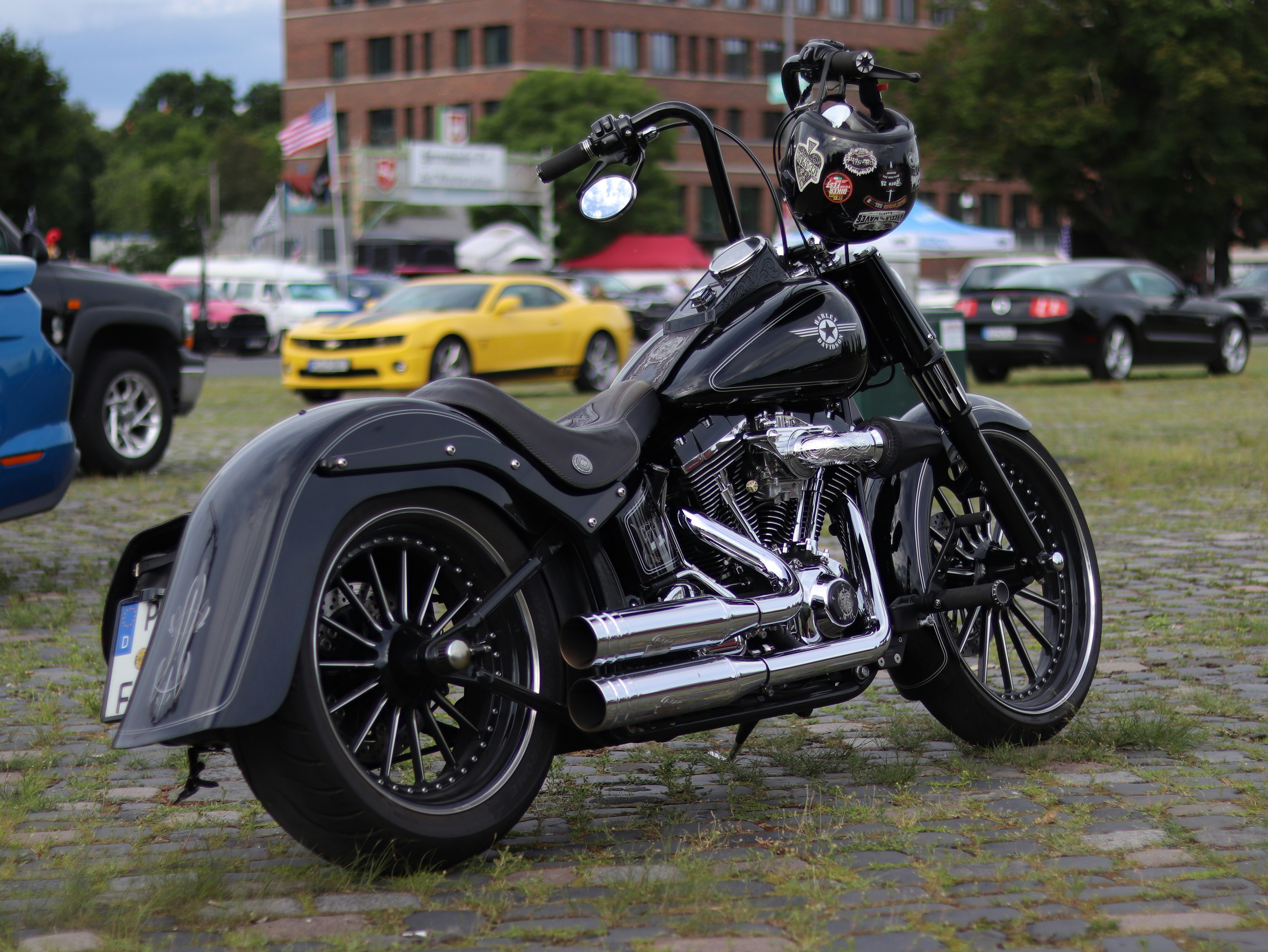 Chrome and Chrome: A Matte-Black Cruiser on Cobble