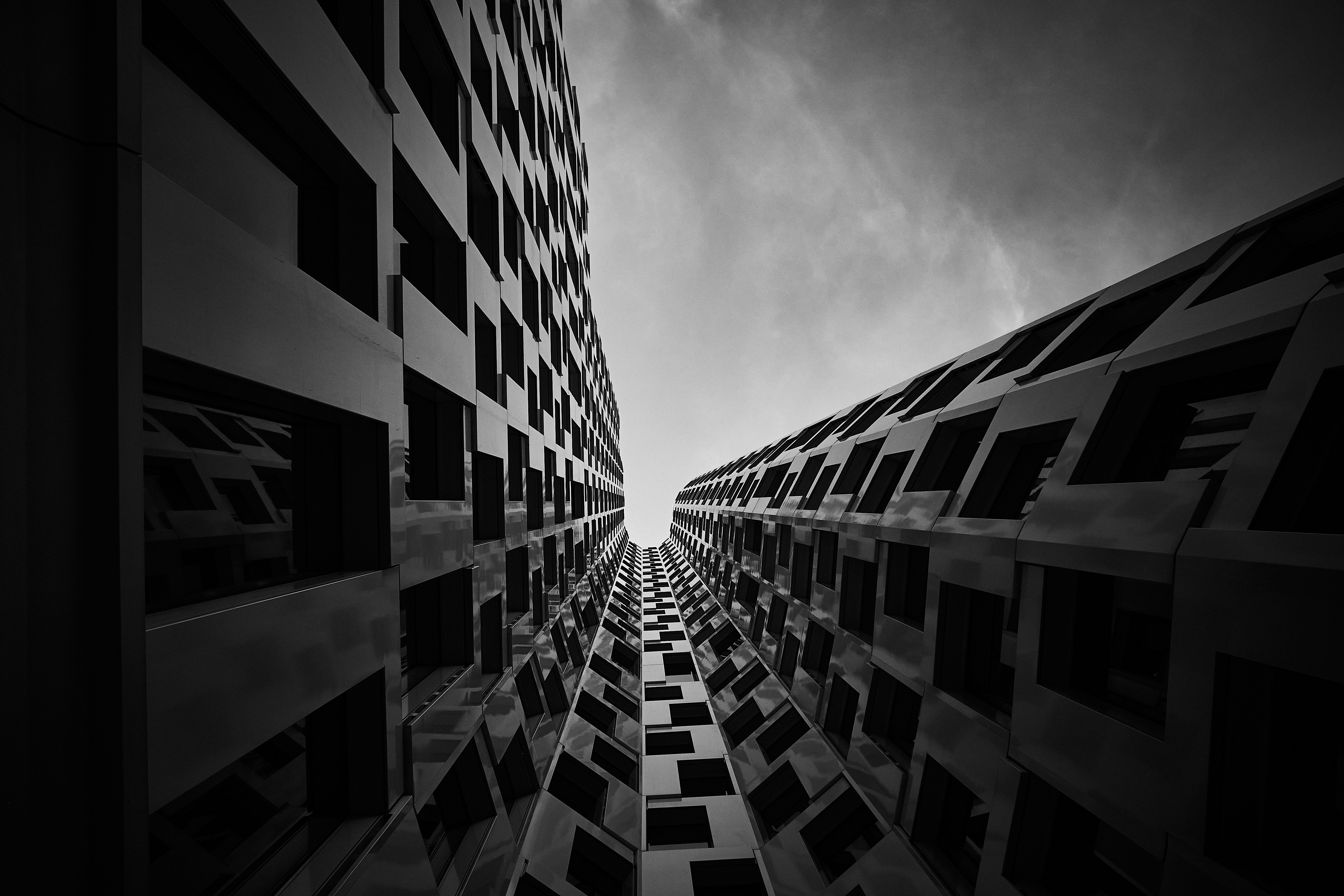 Concrete Cathedral: A Converging Canyon Toward the Sky
