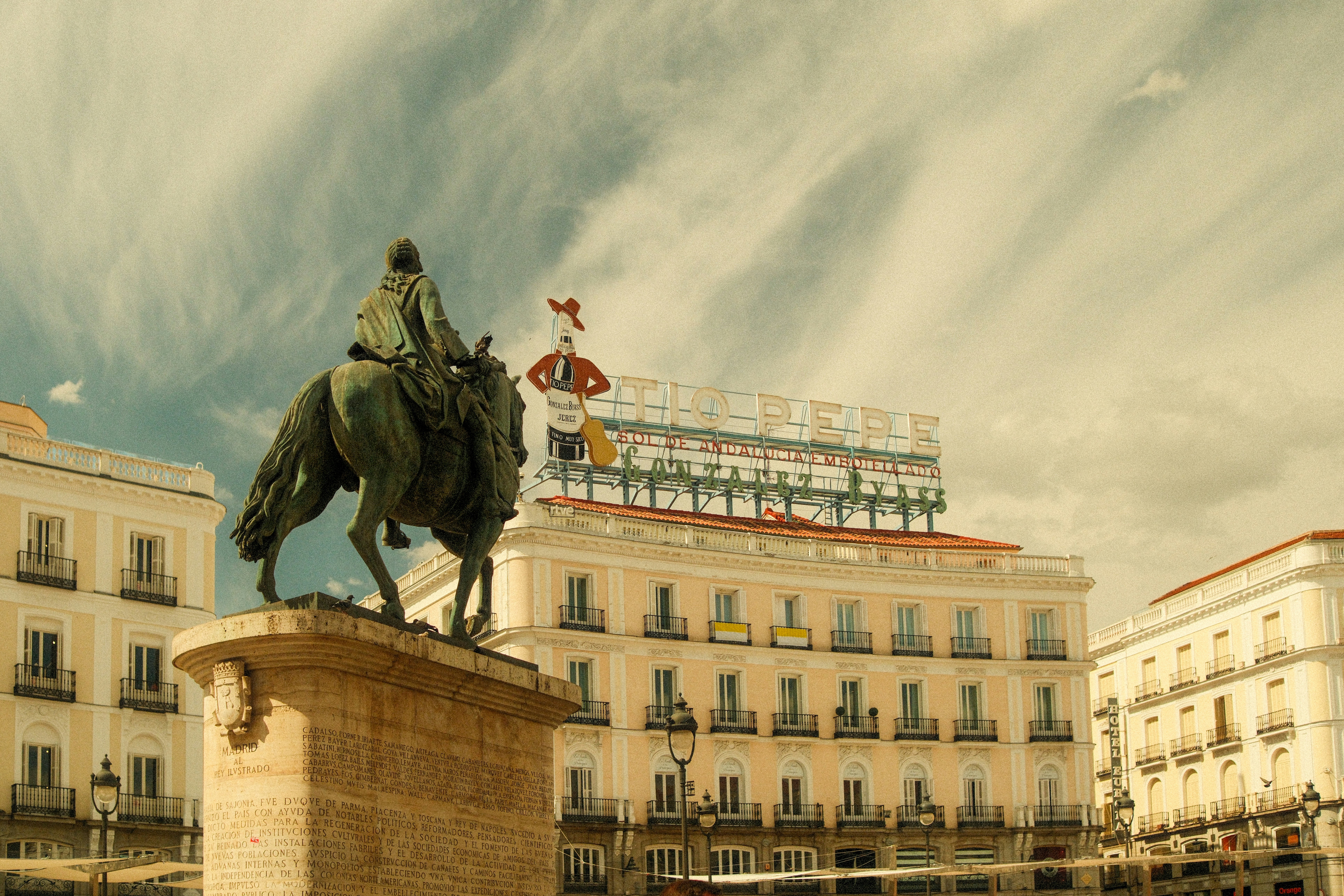 Equestrian Hero in a Sunlit Plaza