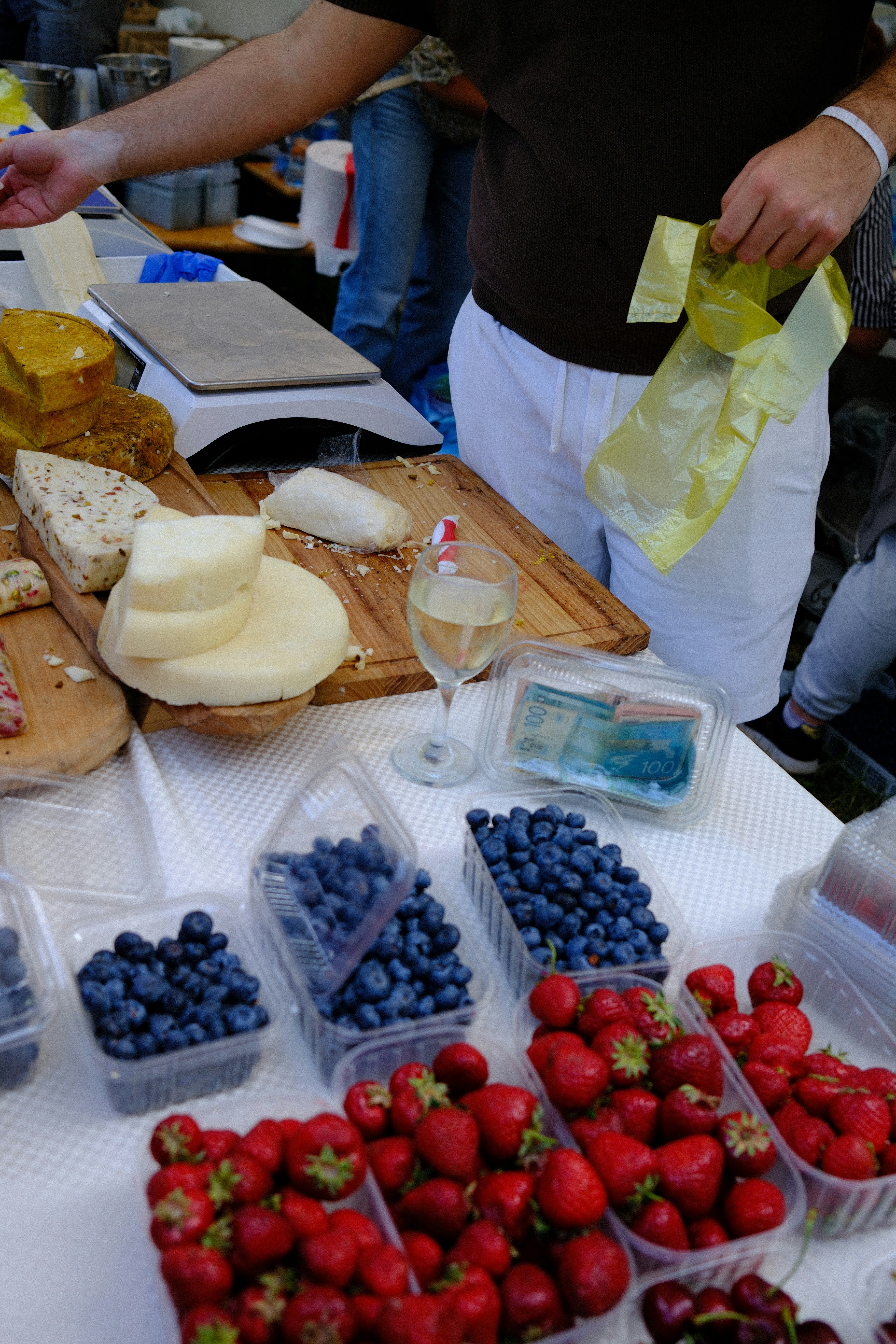 Cheese, Berries, and Bucks: Market Stand Warmth