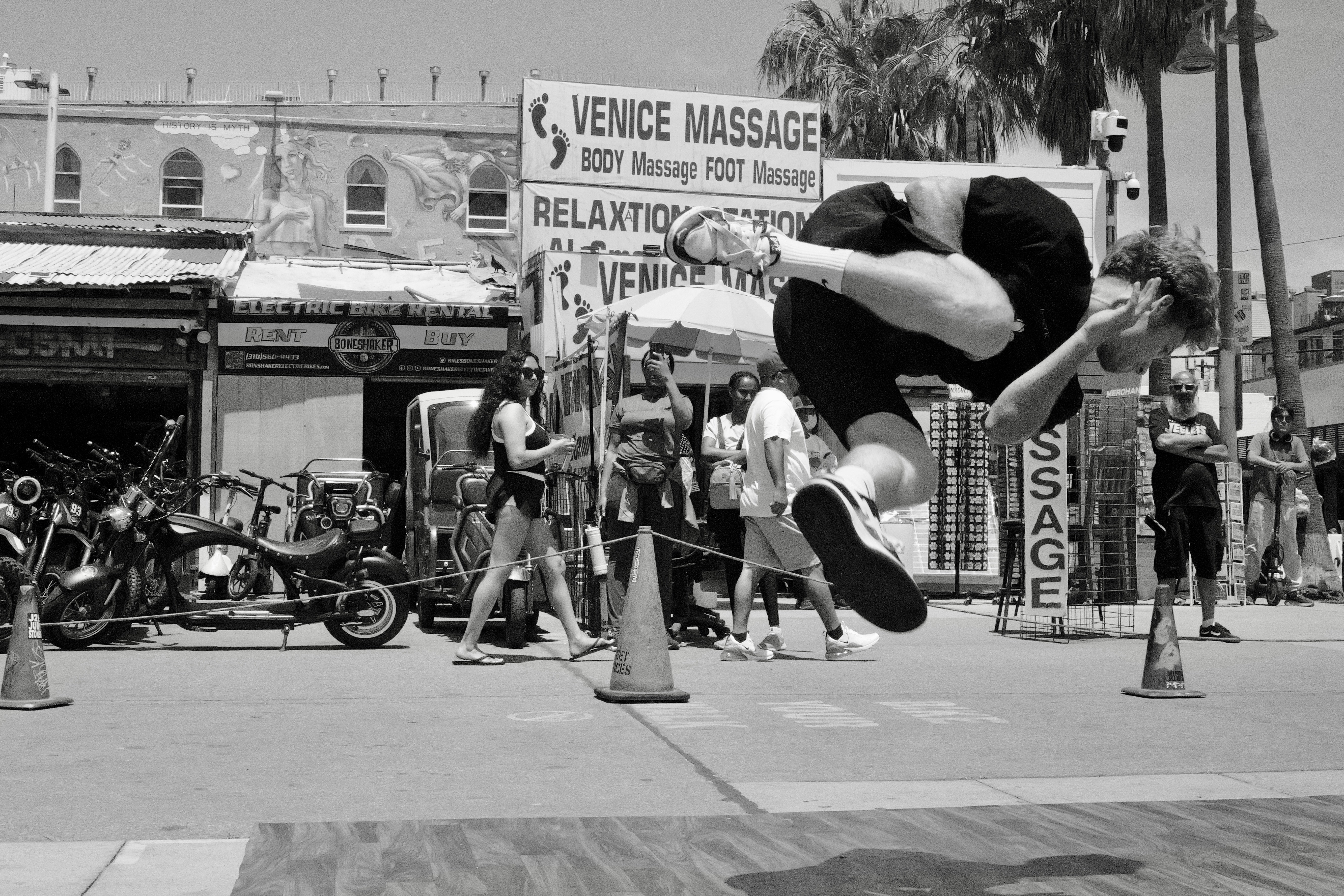 Midair Flip Over a Sunny Venice Street