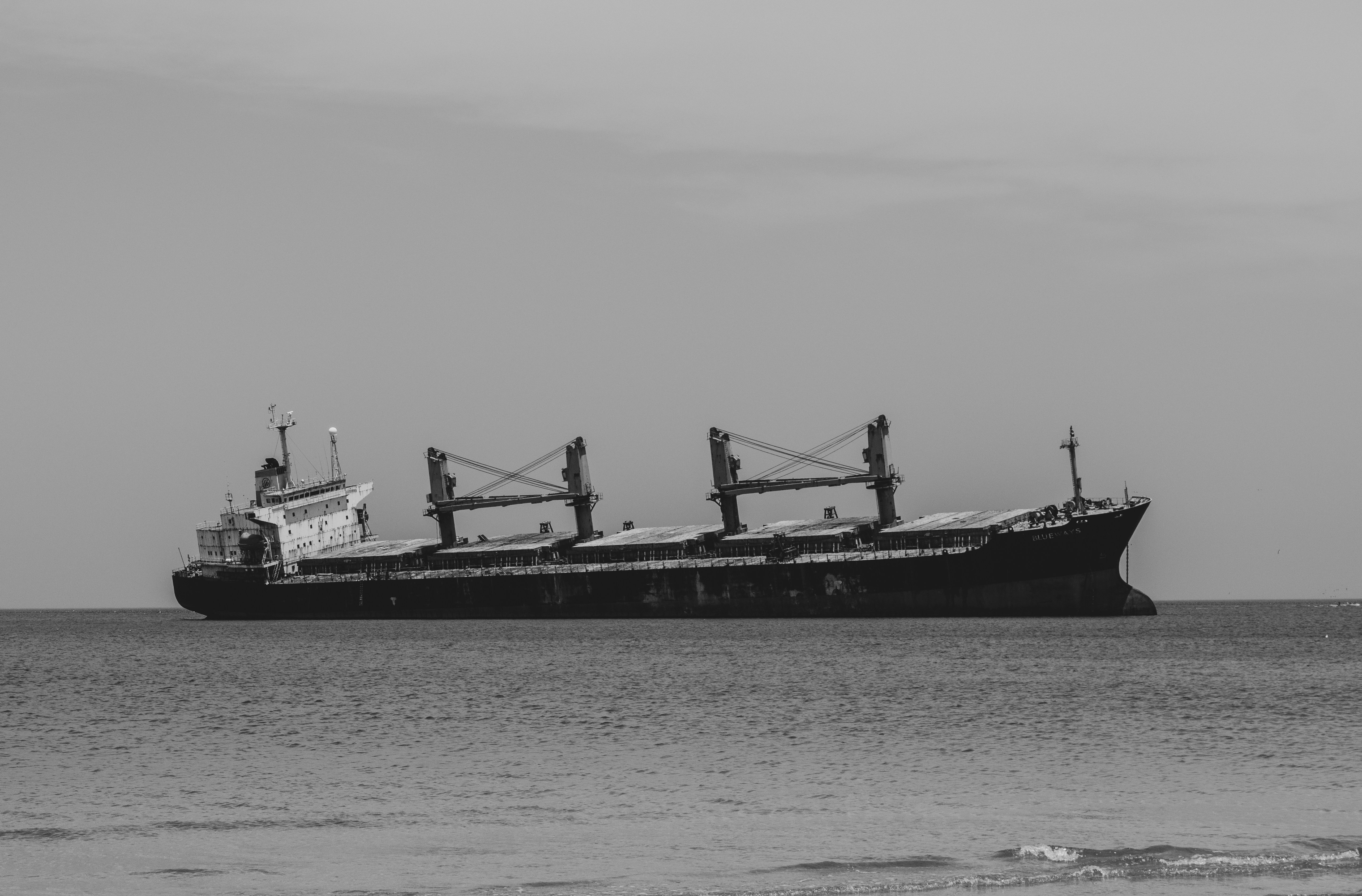 Sea Giant in Stillness: A Lone Bulk Carrier on a Quiet Horizon