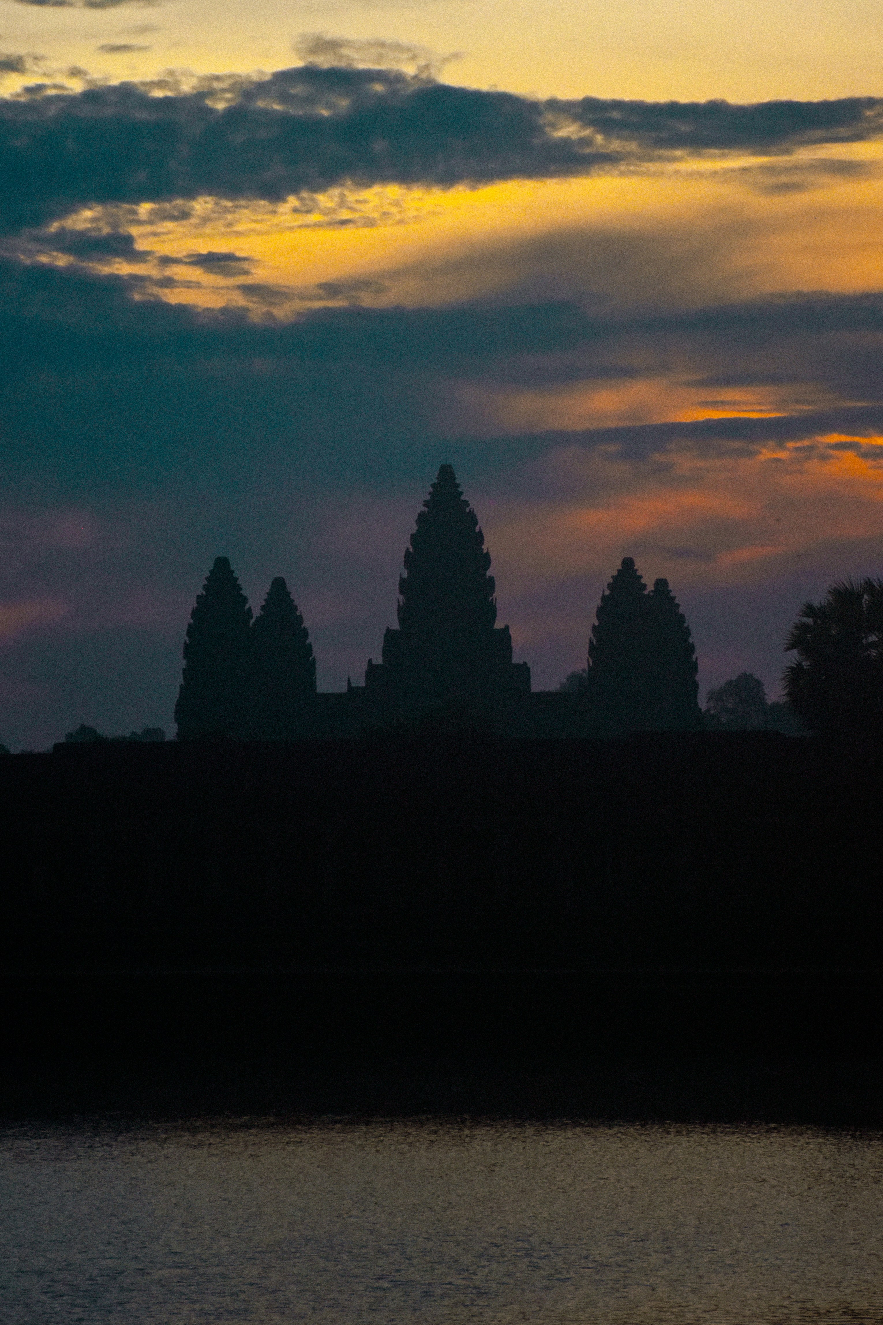 Twilight Temples: Silhouettes of Angkor at Dusk