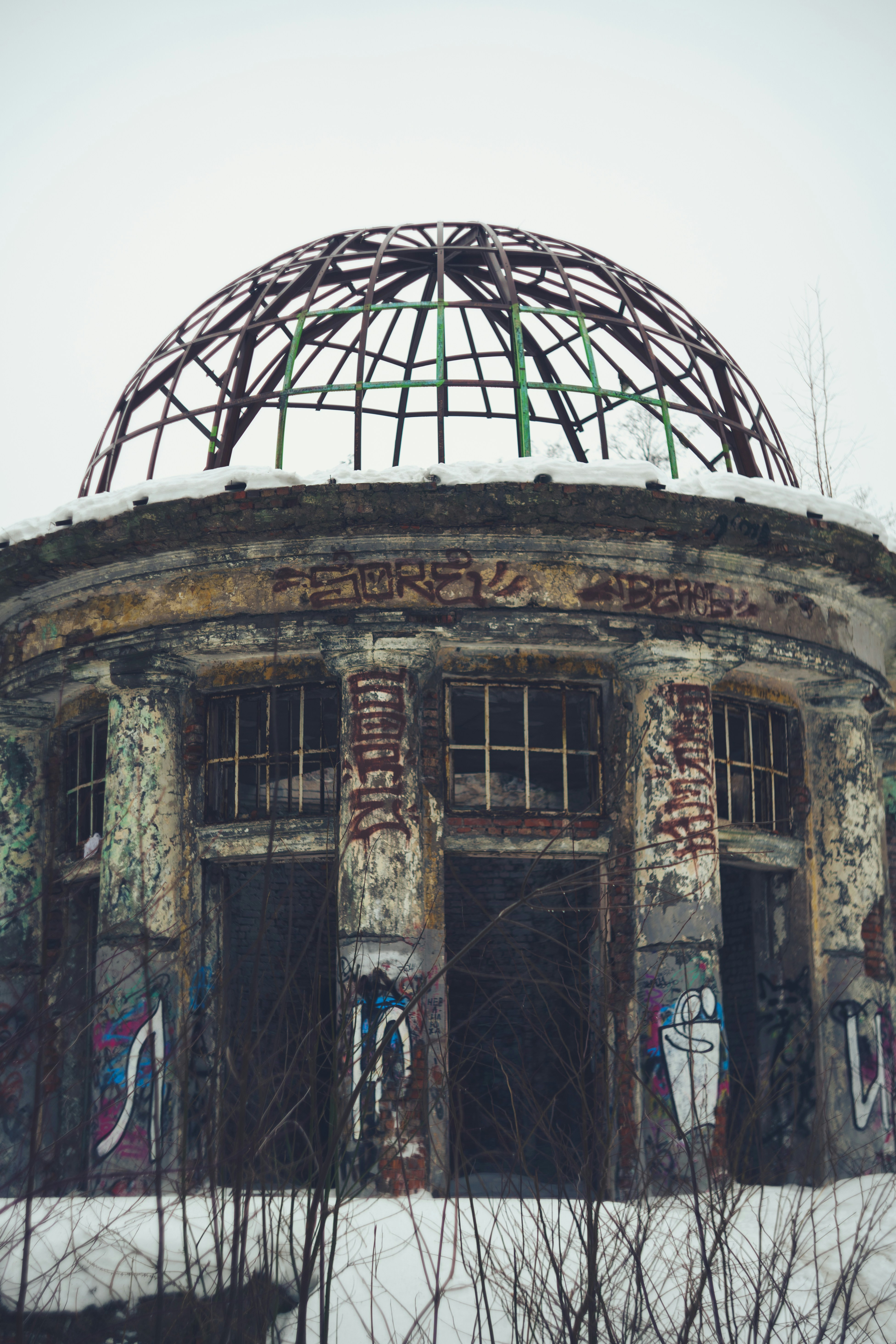 The Cold Dome: A Decaying Spectacle of Graffiti and Steel