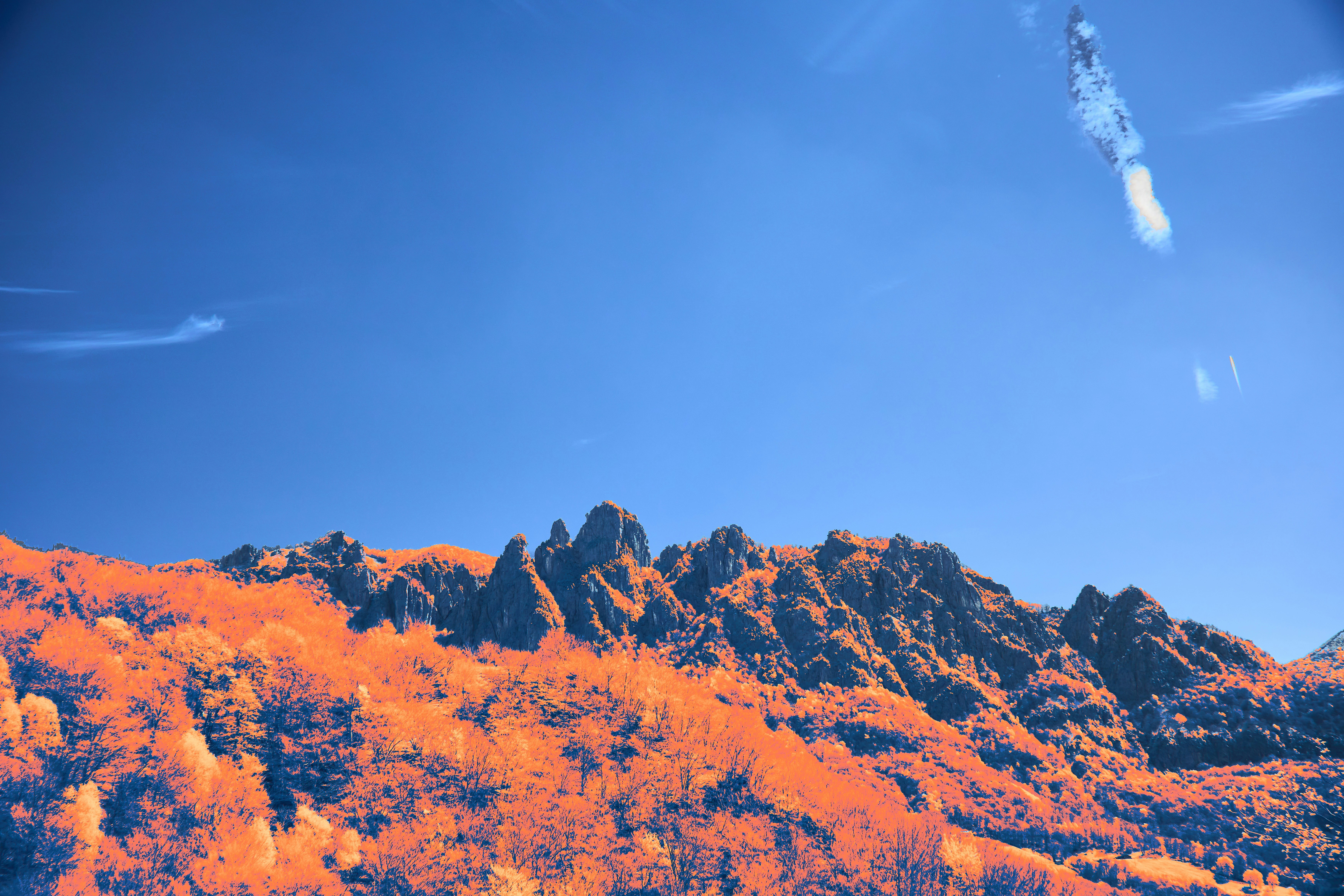 Crimson Ridge Under a Cerulean Sky