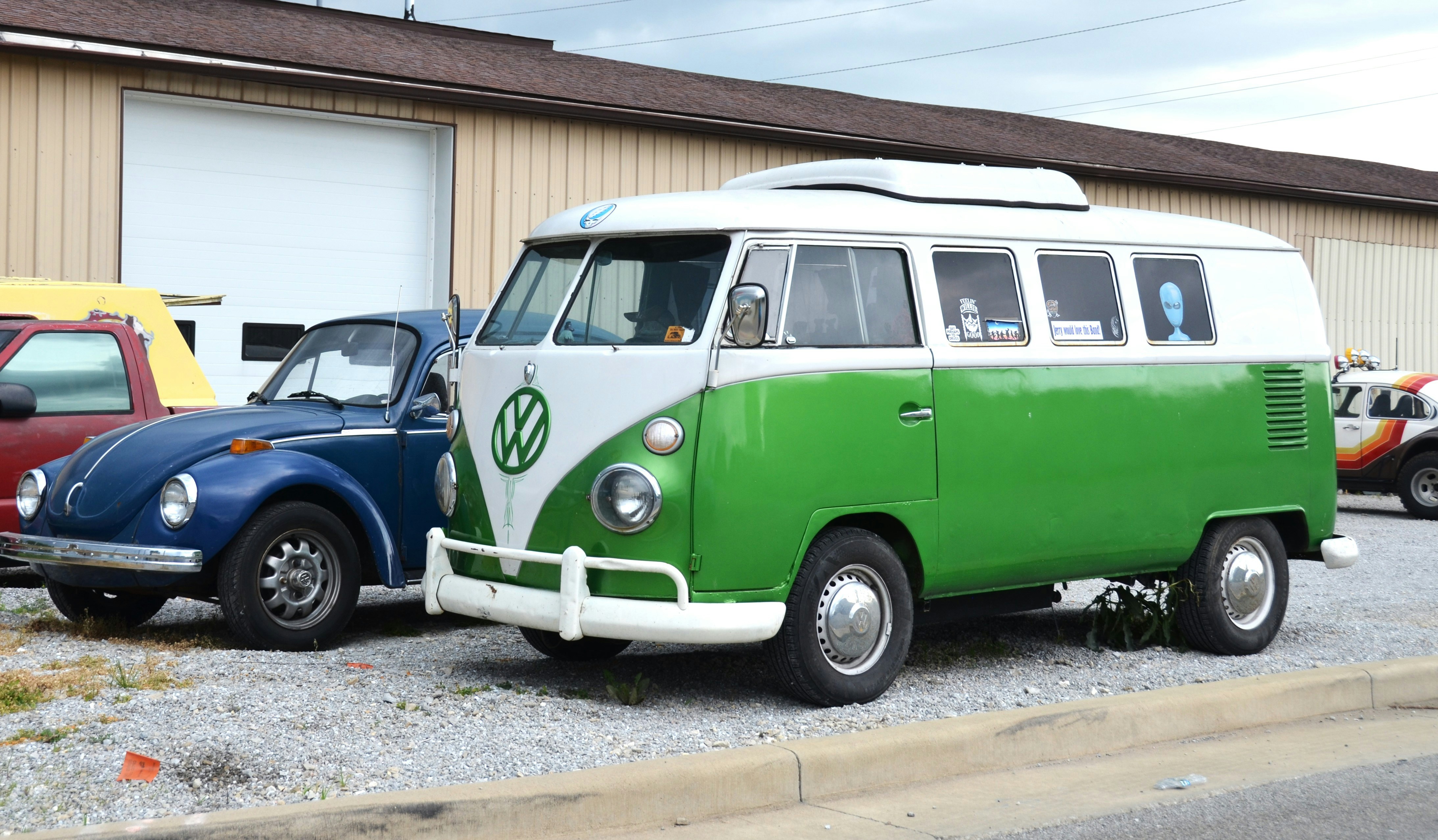 Really nice two tone green and white VW Camper Van