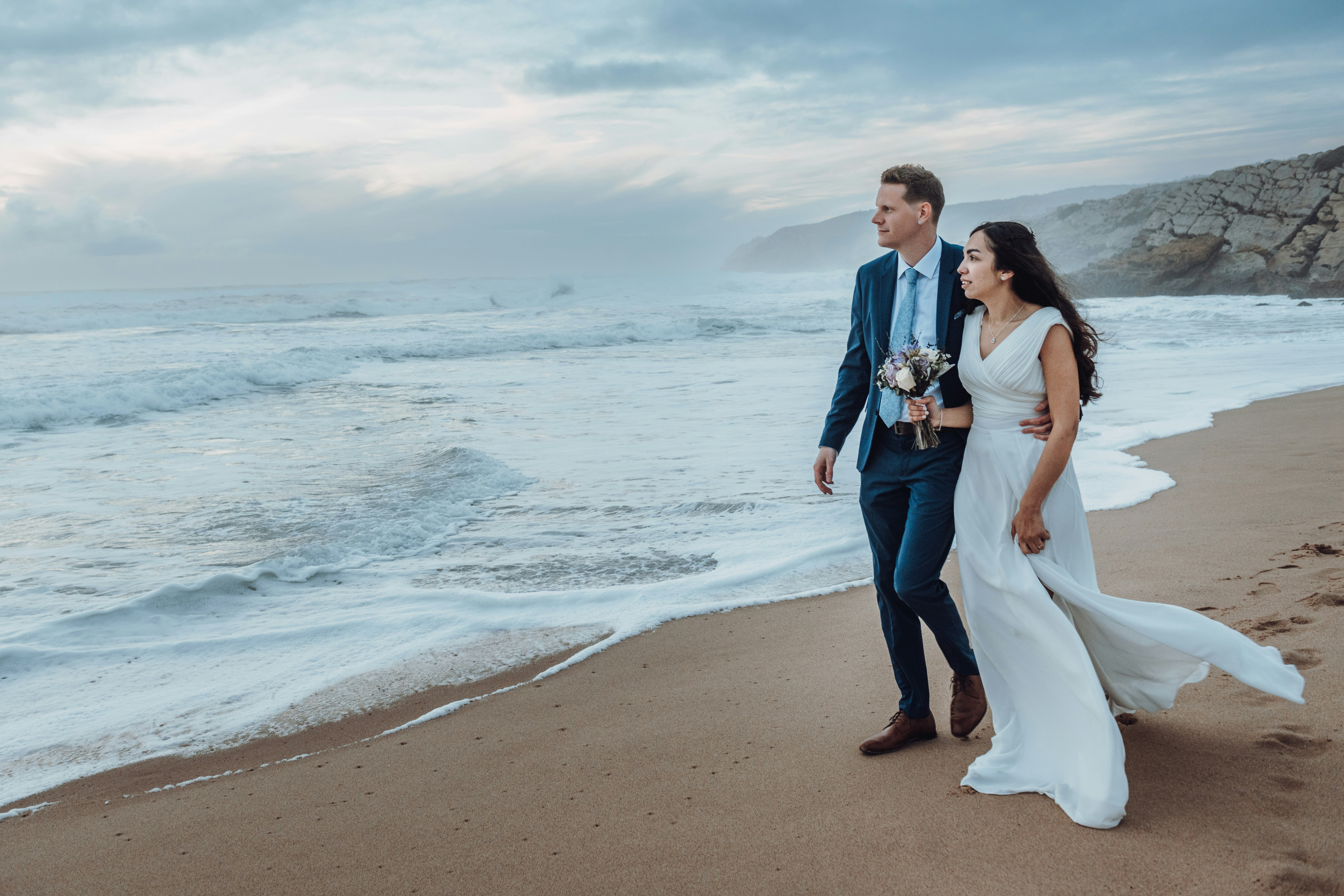 Promises by the Tide: A Wedding Walk Along the Foam
