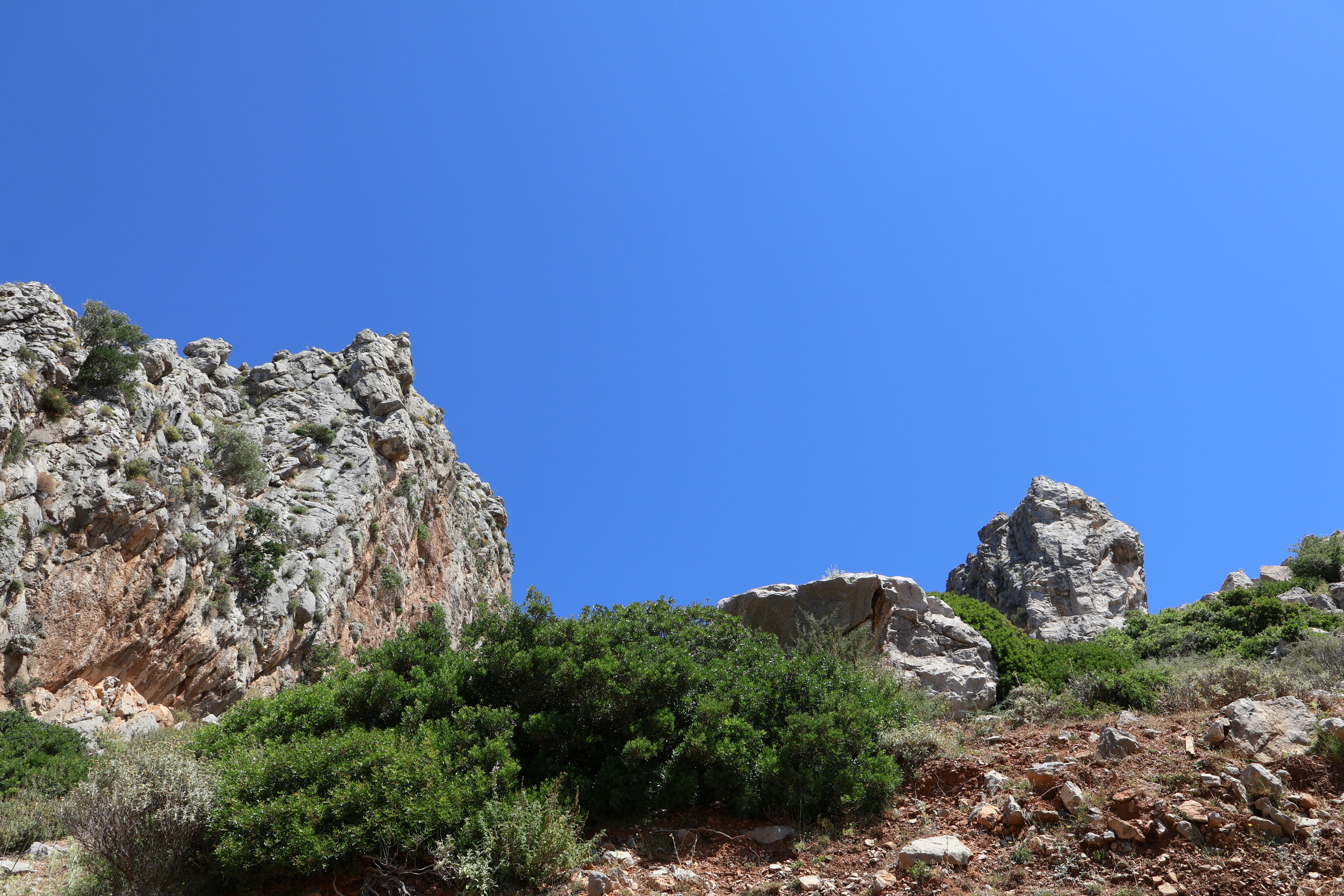 rocky landscape, limestone,cliff, sparse vegetation, nature, rock, rugged